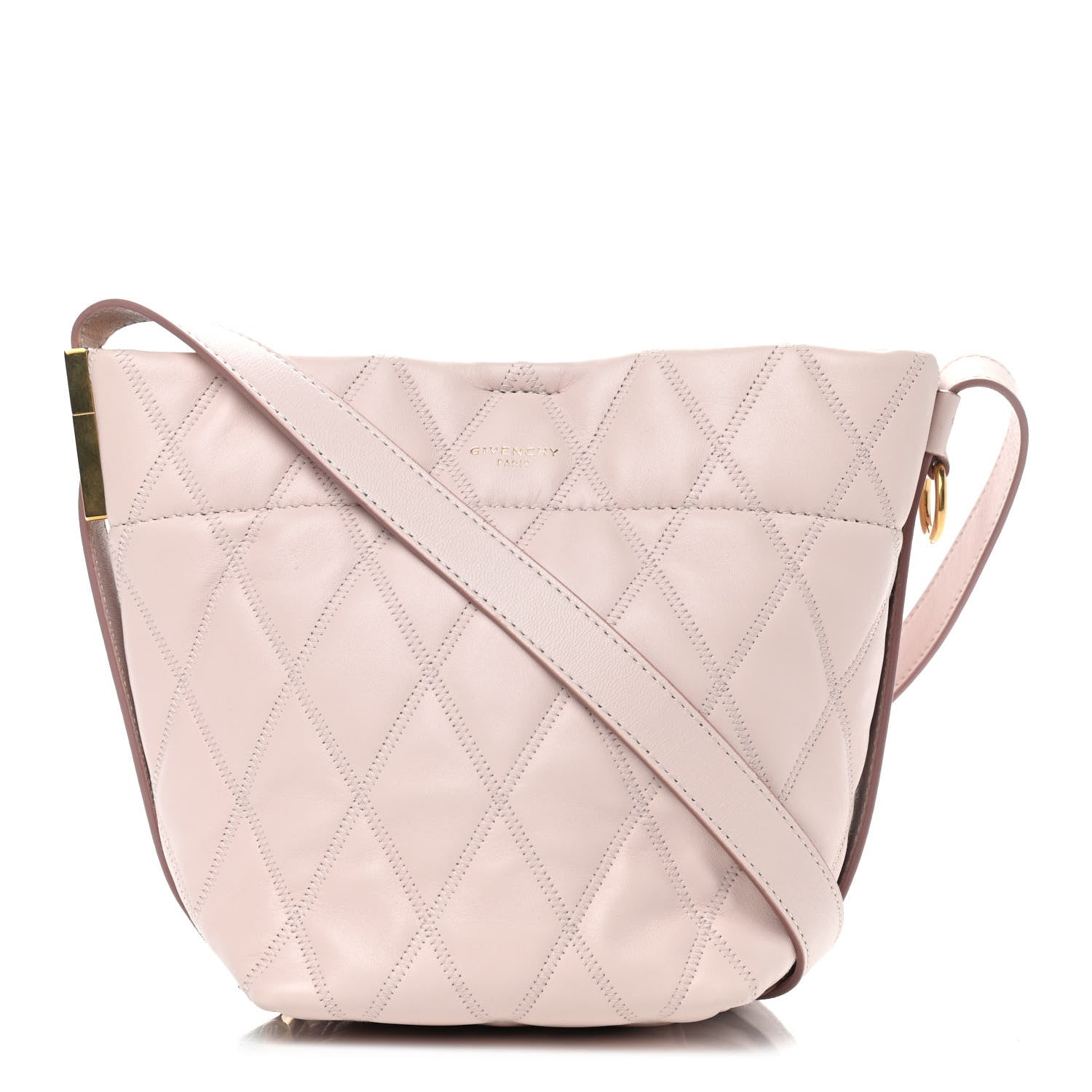 Givenchy Lambskin Quilted Mini GV Bucket Bag Pink 874569 – FASHIONPHILE