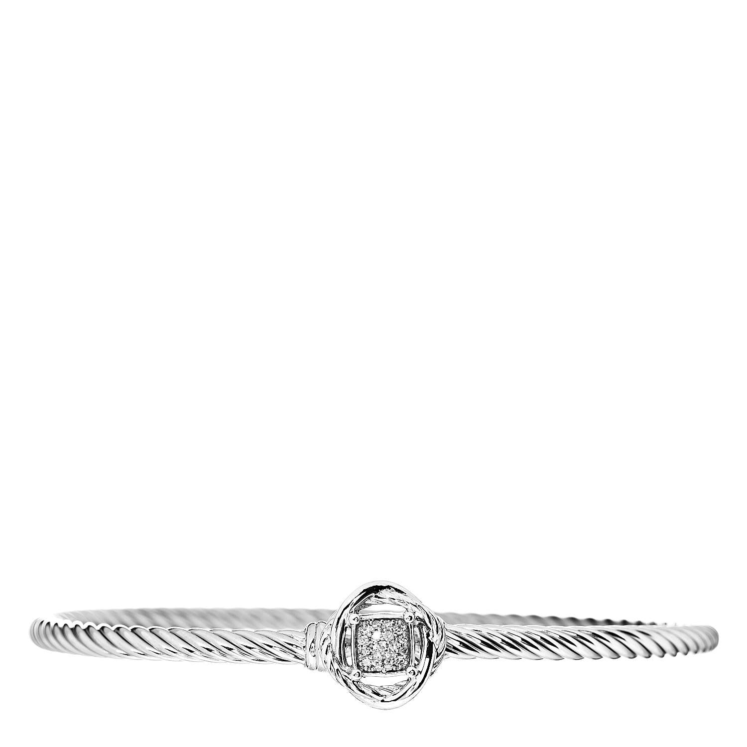 David Yurman Sterling Silver Diamond 3mm Infinity Bracelet 508557 ...