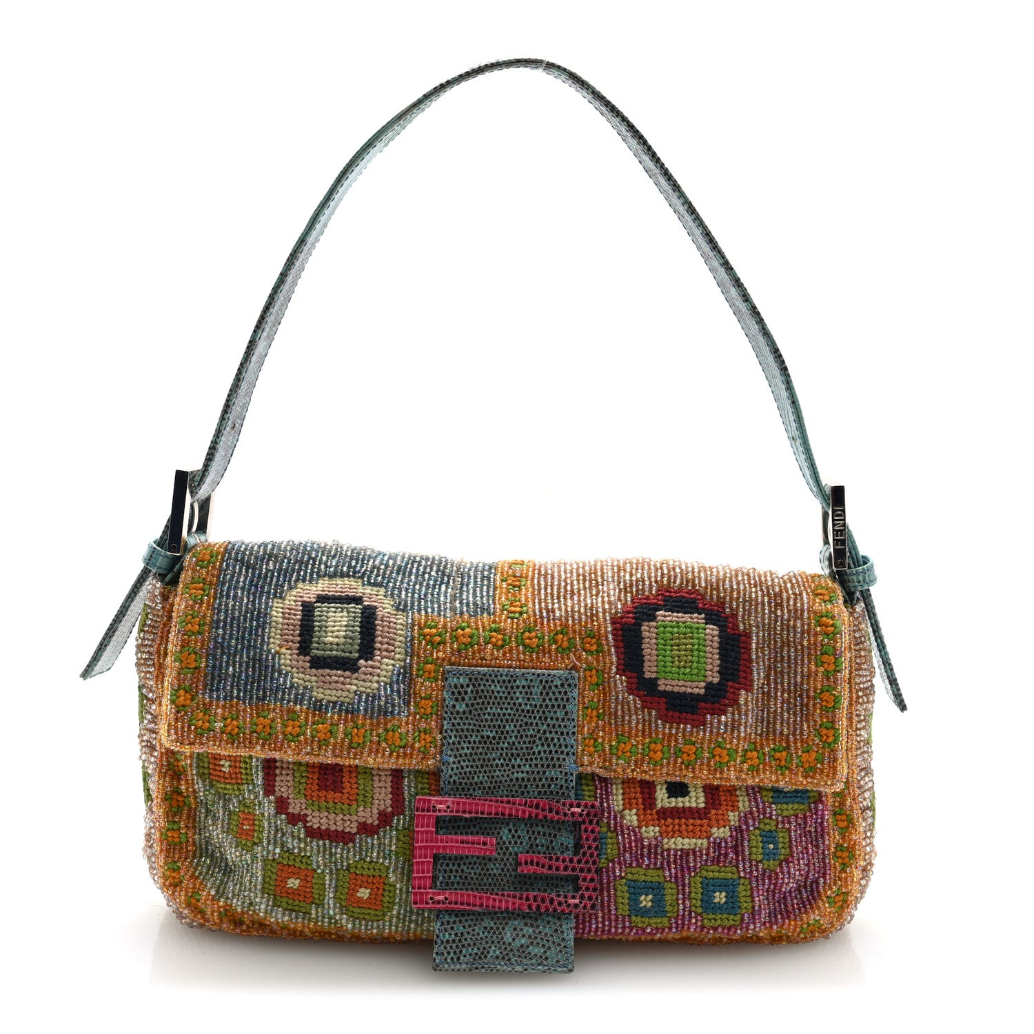 Fendi Lizard Beaded Baguette Multicolor 1767153 – FASHIONPHILE