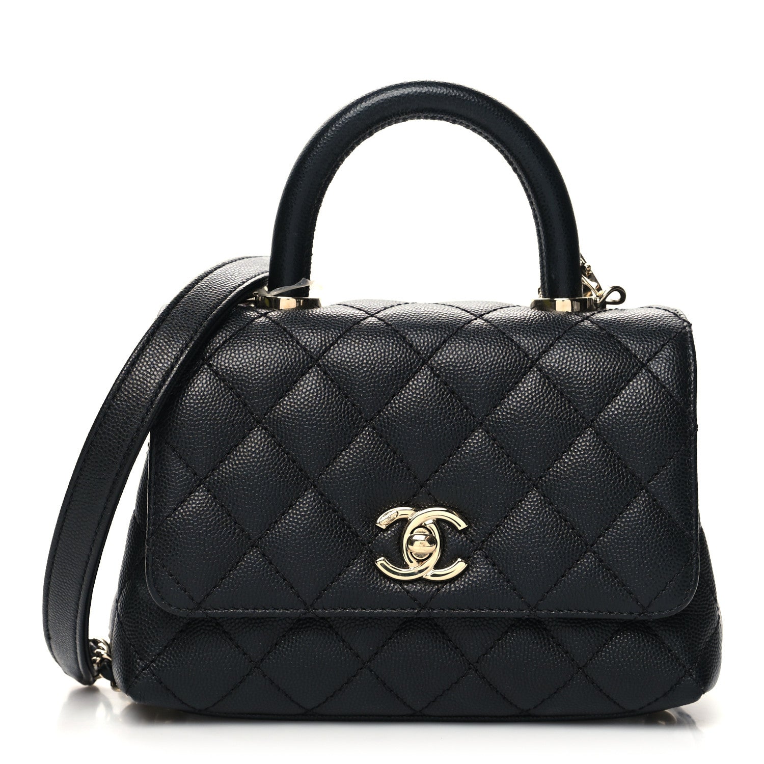 Chanel Caviar Quilted Extra Mini Coco Handle Flap Black 1279759 ...
