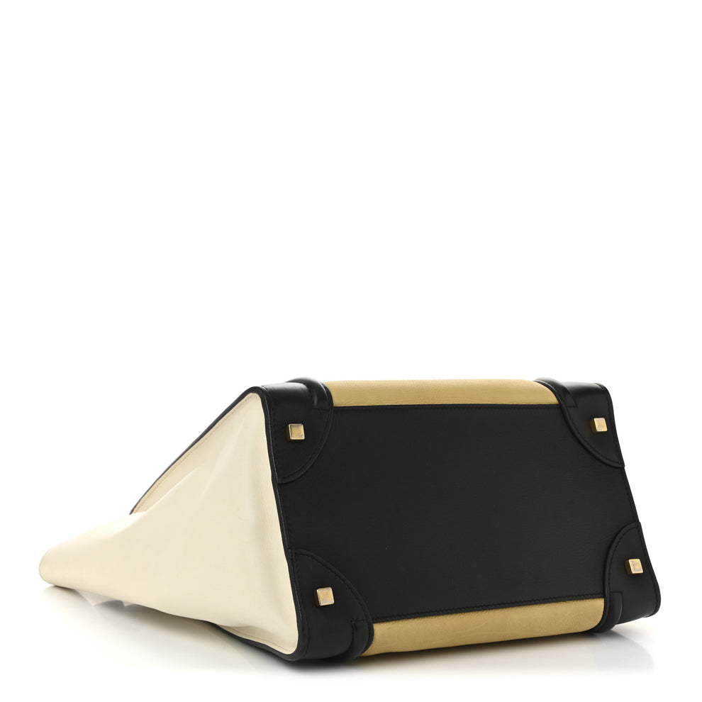 Celine Velluto Calfskin Mini Tri-Color Luggage Vanilla 1768378 ...