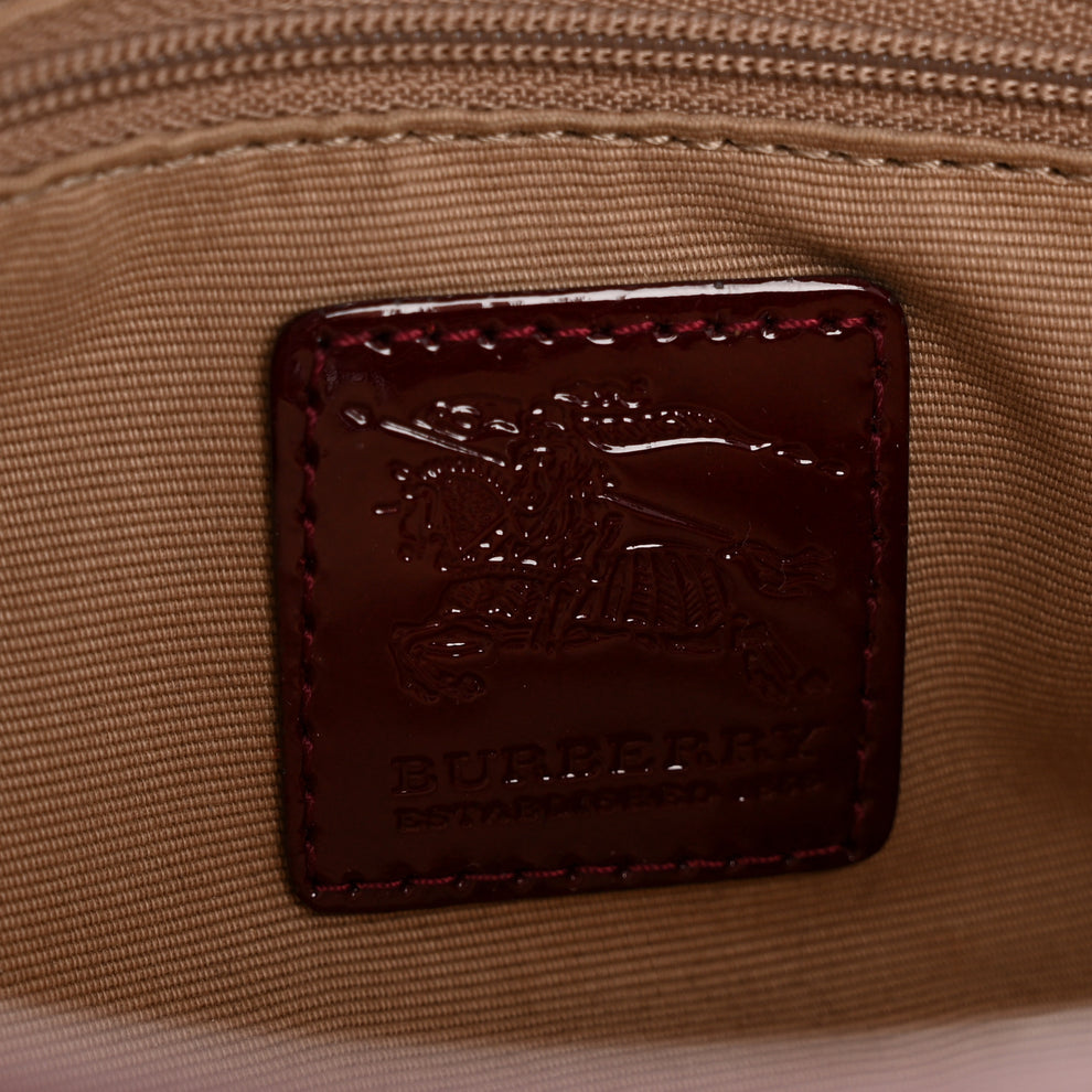 Burberry Patent Nova Check Newbury Dark Red 1785993 – FASHIONPHILE