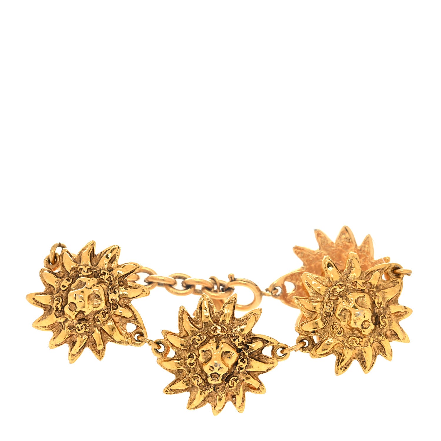 Chanel Leo Lion Sun Medallion Bracelet Gold 1301772 – FASHIONPHILE