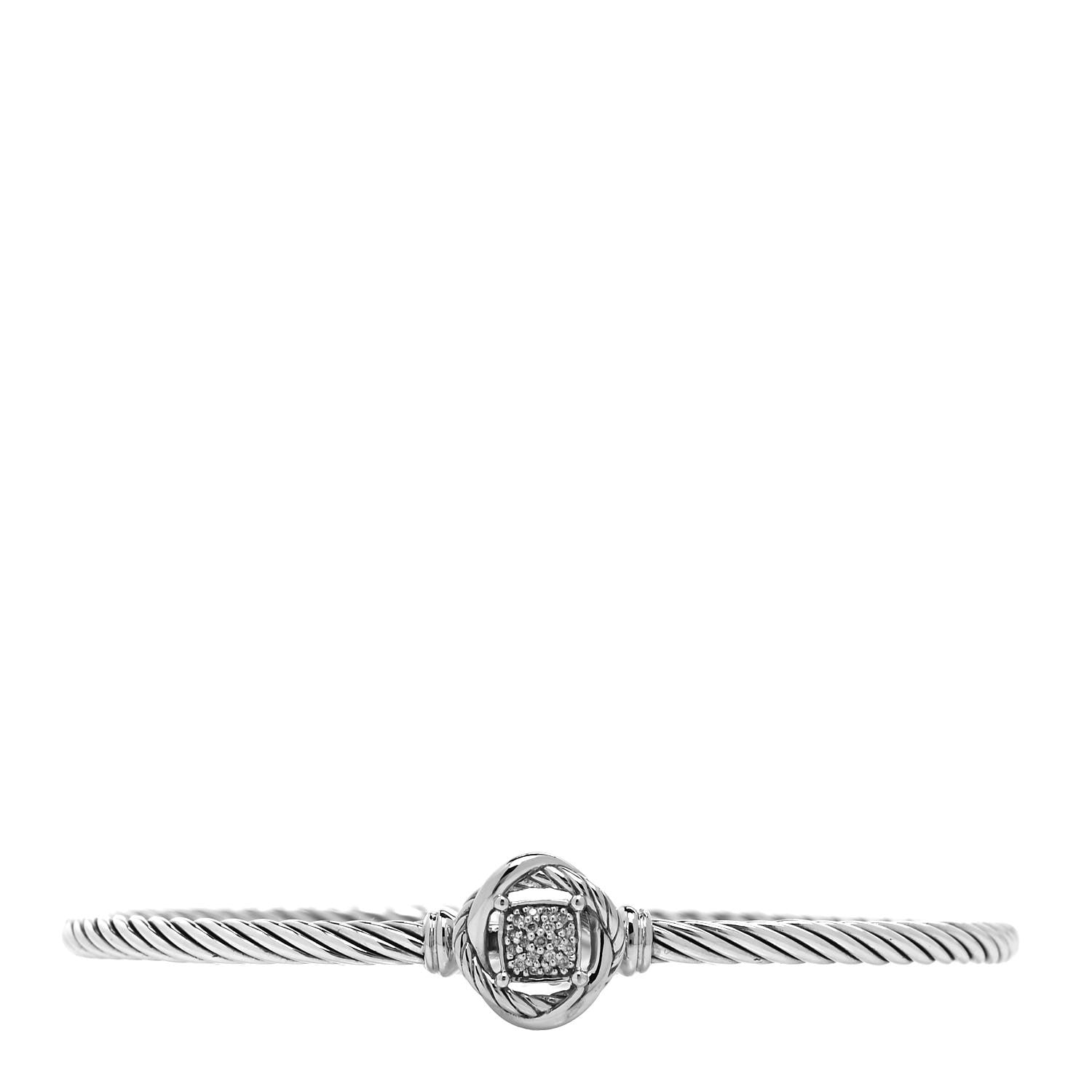 David Yurman Sterling Silver Diamond 3mm Infinity Bracelet 956338 ...