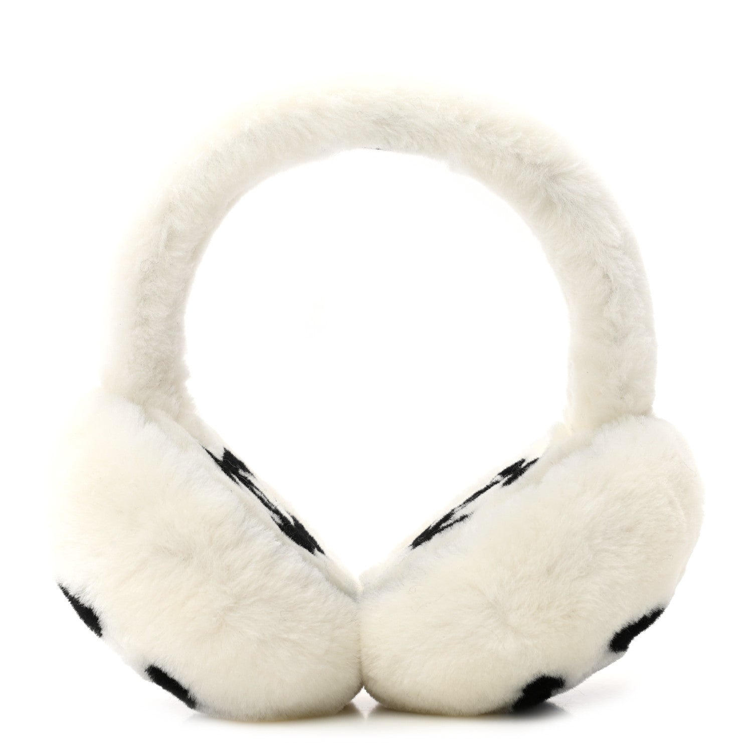 Chanel Shearling CC Ear Muffs White Black 930618 – FASHIONPHILE