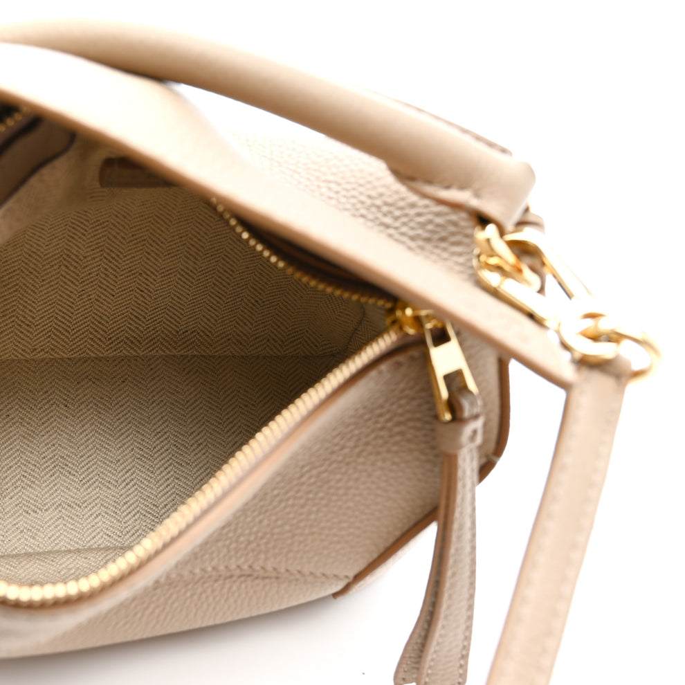 Loewe Calfskin Mini Puzzle Edge Bag Sand 1777091 – FASHIONPHILE