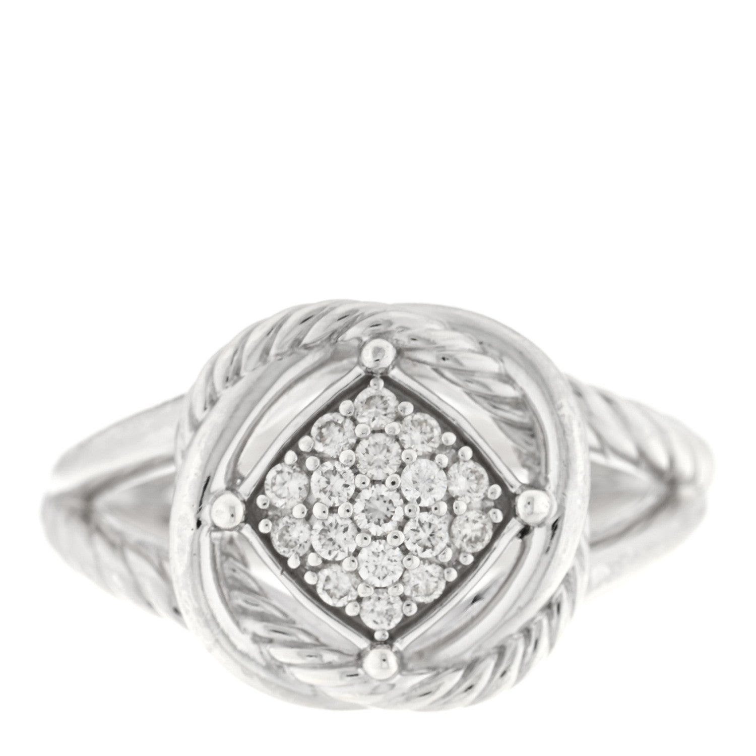 David Yurman Sterling Silver Diamond Pave 7mm Infinity Ring 50 5.25 ...