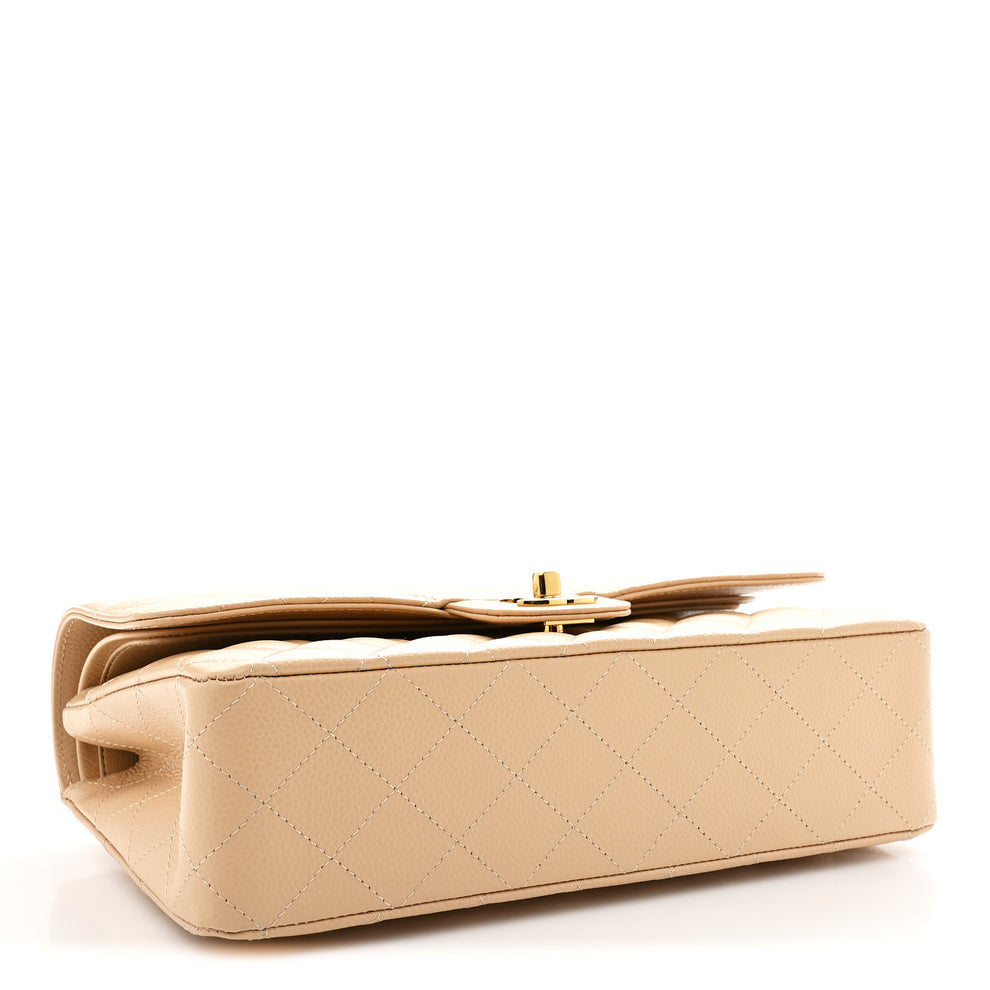 Chanel Caviar Quilted Medium Double Flap Beige 1890901 – FASHIONPHILE