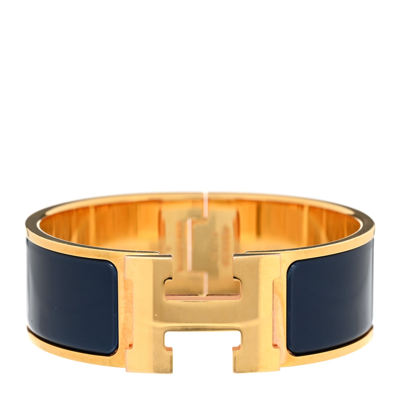 Hermes Enamel Wide Clic Clac H Bracelet PM Bleu Indigo 1505983 ...