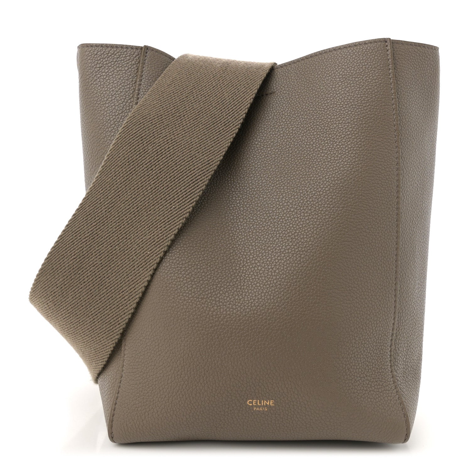 Celine Soft Grained Calfskin Small Sangle Bucket Bag Taupe 1727524 ...