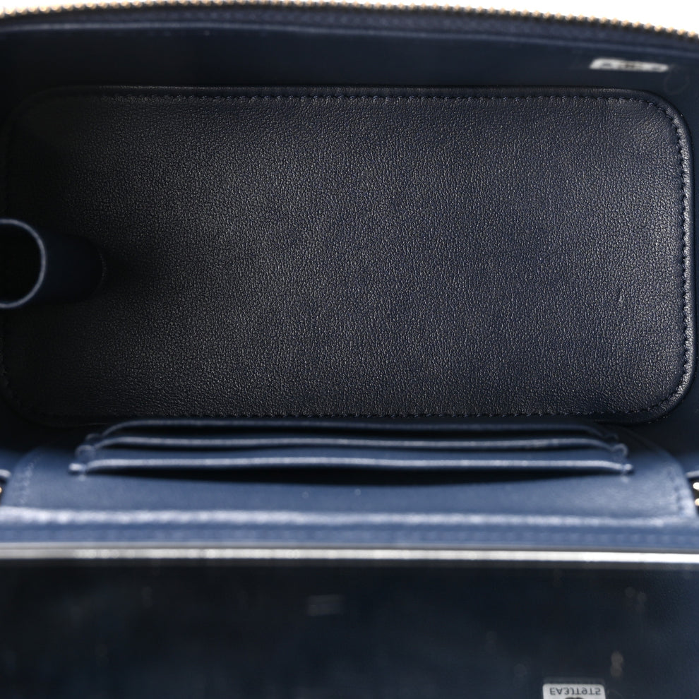 Chanel Lambskin Quilted Metal Small Top Handle Vanity Case With Chain ...