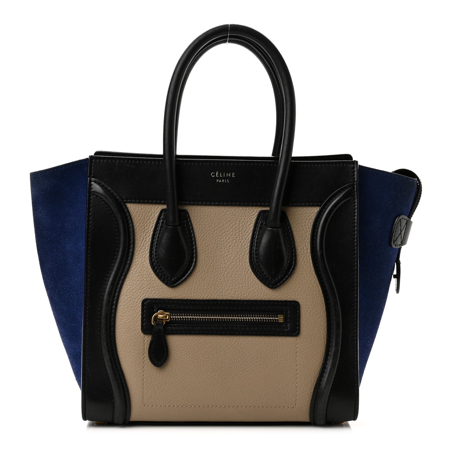 Celine Elephant Calfskin Suede Micro Tri-Color Luggage Sand 1168041 ...