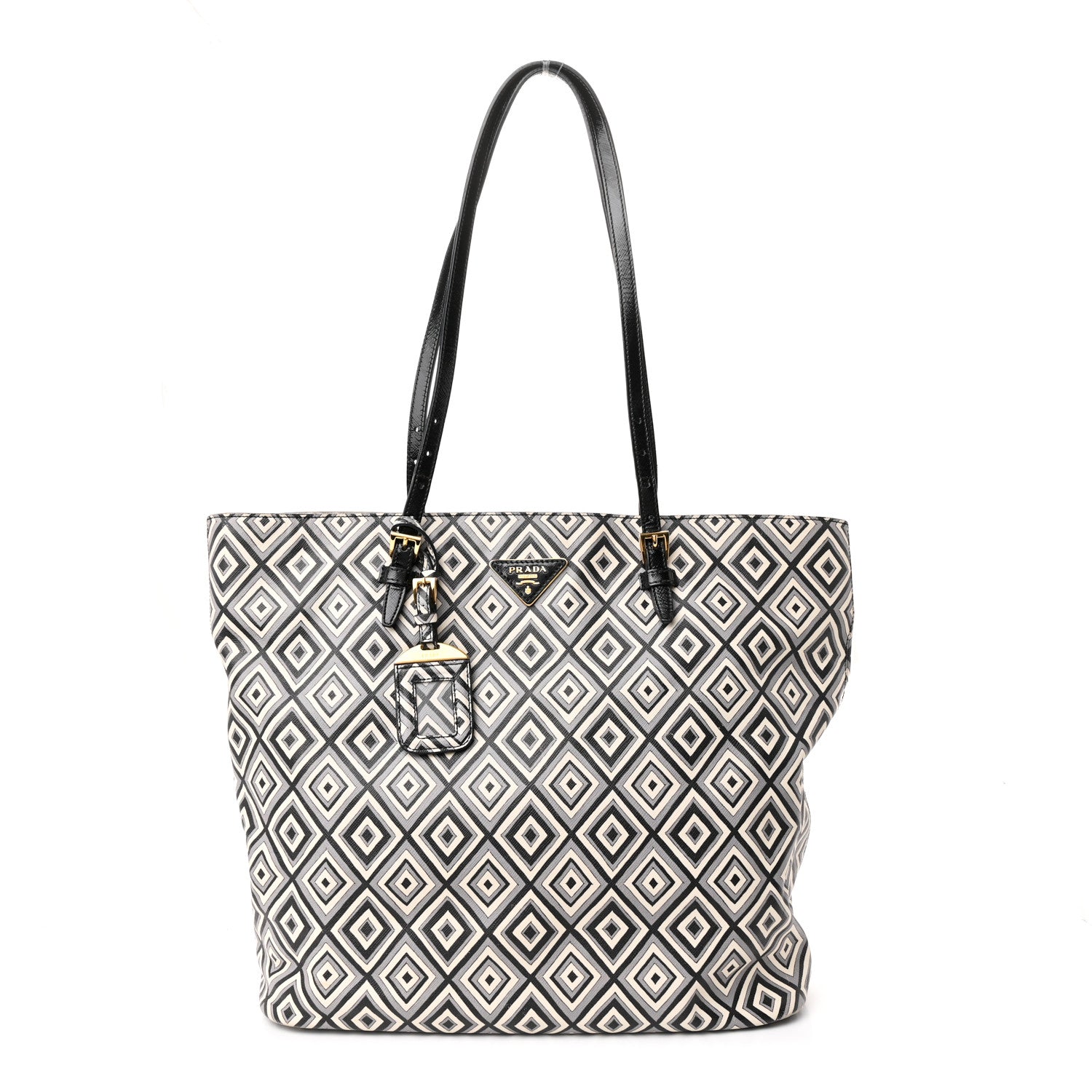 Prada Saffiano Diamond Print Tote Multicolor 1759218 – FASHIONPHILE