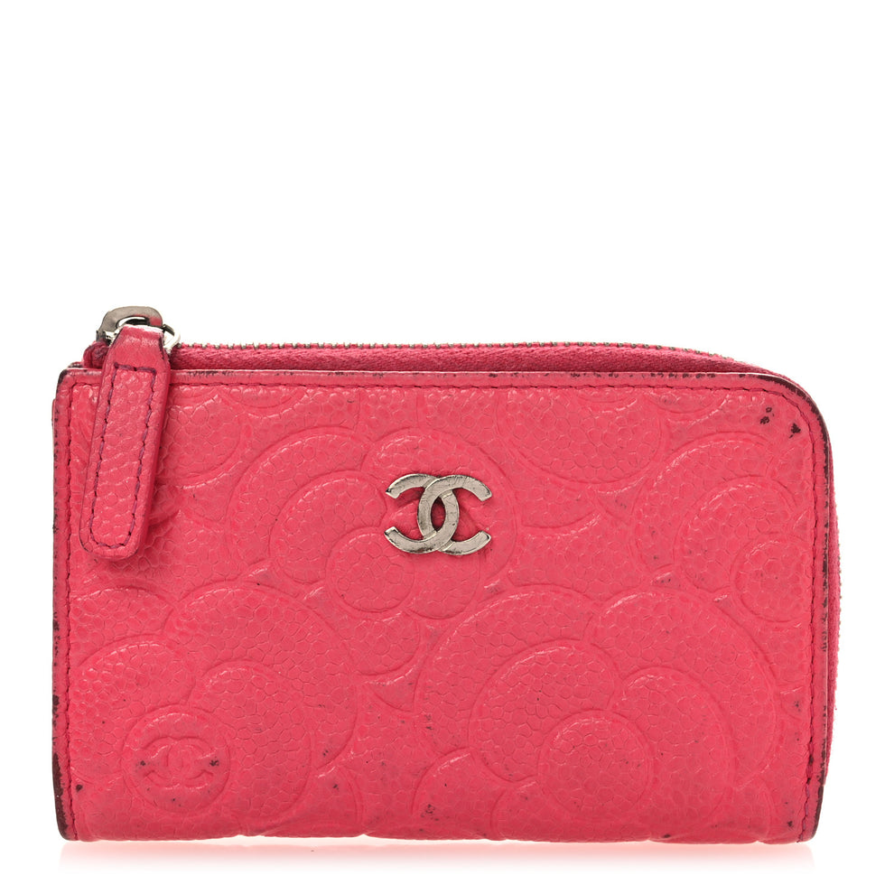Chanel Caviar Camellia Embossed Key Holder Case Pink 1827776 – FASHIONPHILE