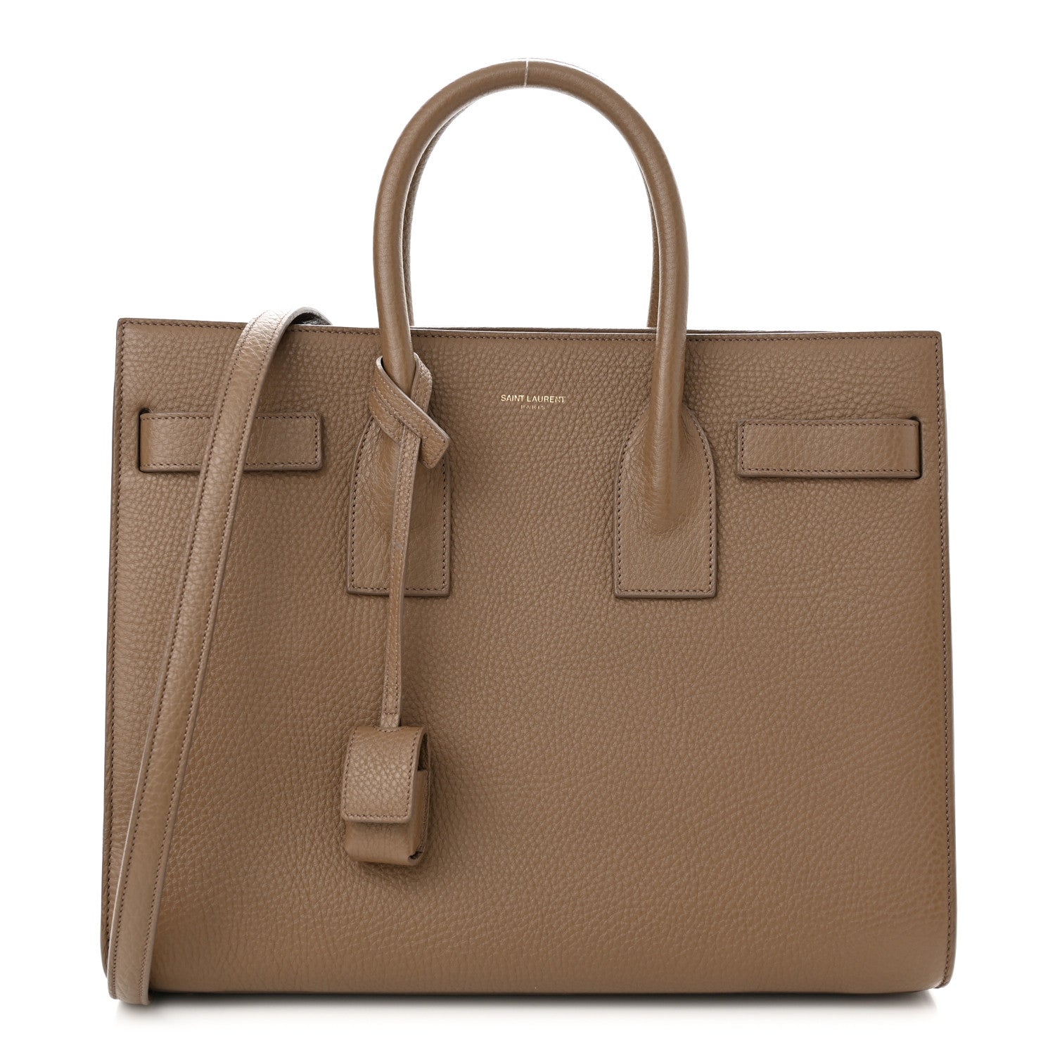 Saint Laurent Grained Calfskin Small Sac De Jour Taupe 1231352 ...