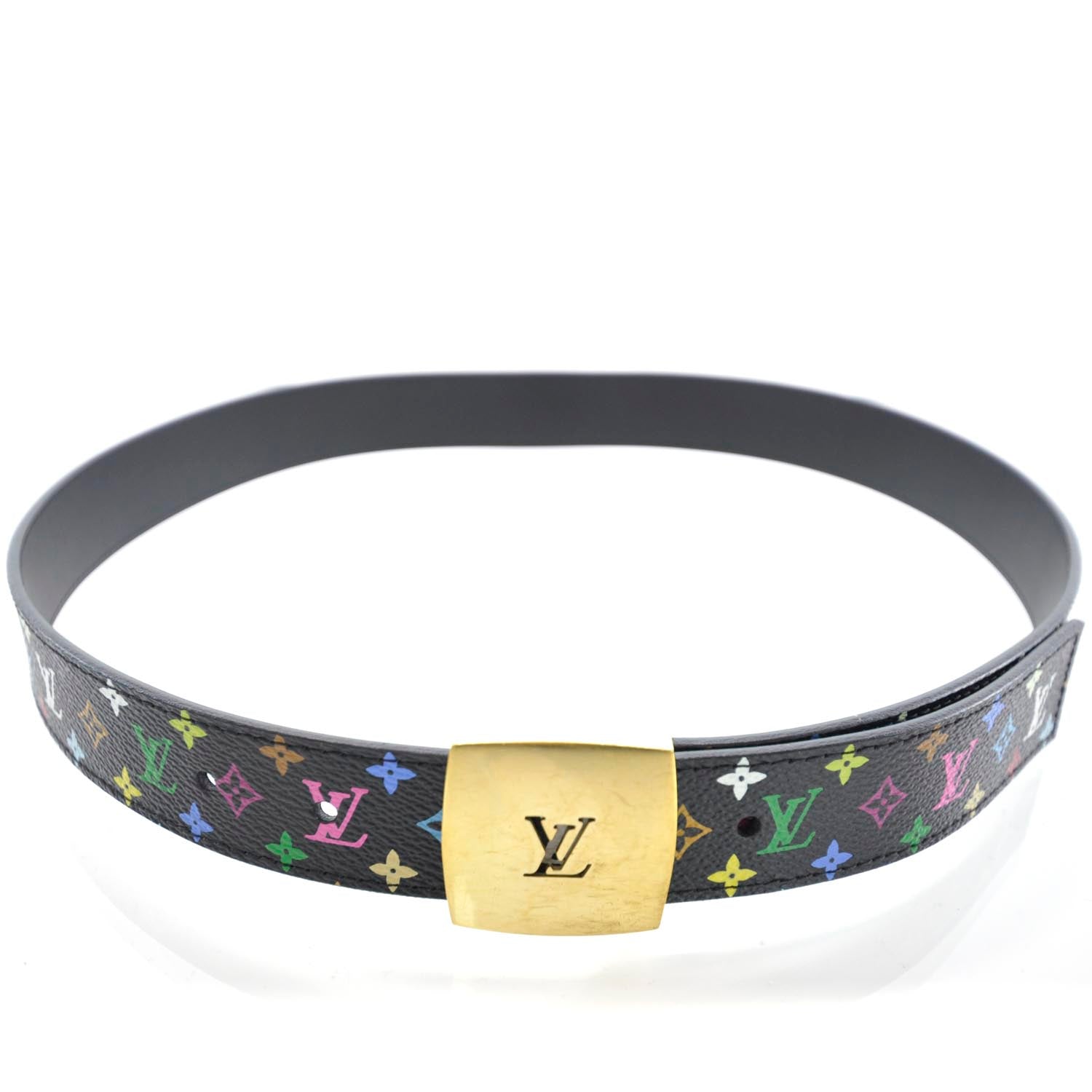 Louis Vuitton Monogram Multicolor LV Cut Reversible Belt 80 32 Black ...