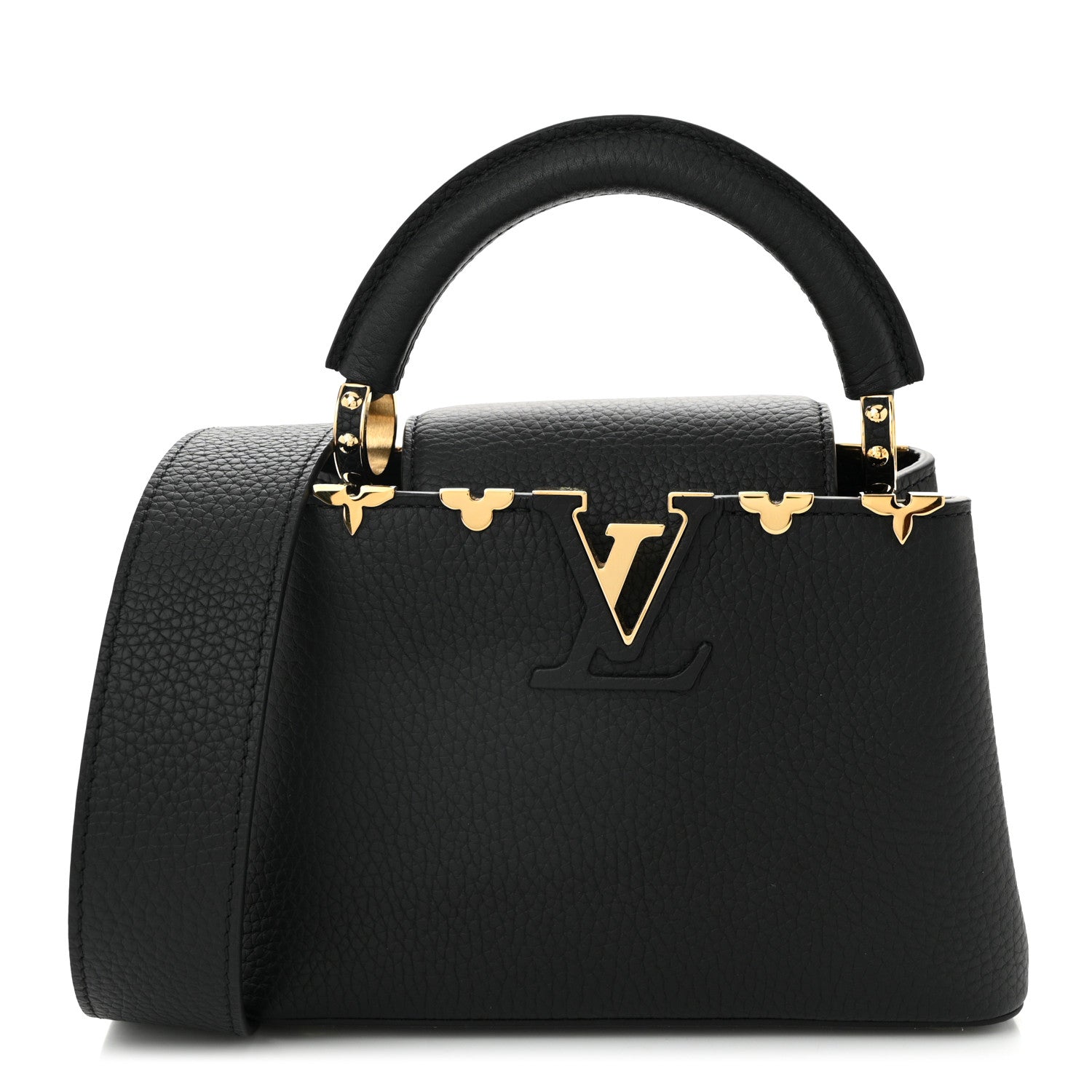 Louis Vuitton Taurillon Embellished Flower Crown Capucines Mini Black ...