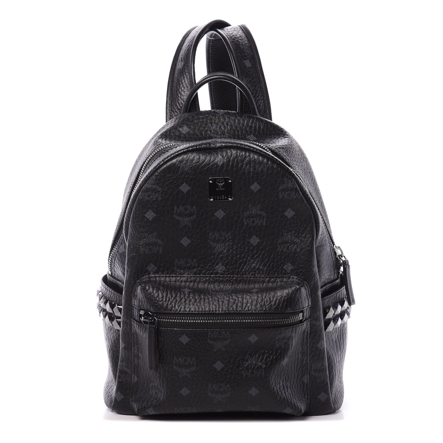 MCM Visetos Small Side Stud Stark Backpack Black 606977 – FASHIONPHILE