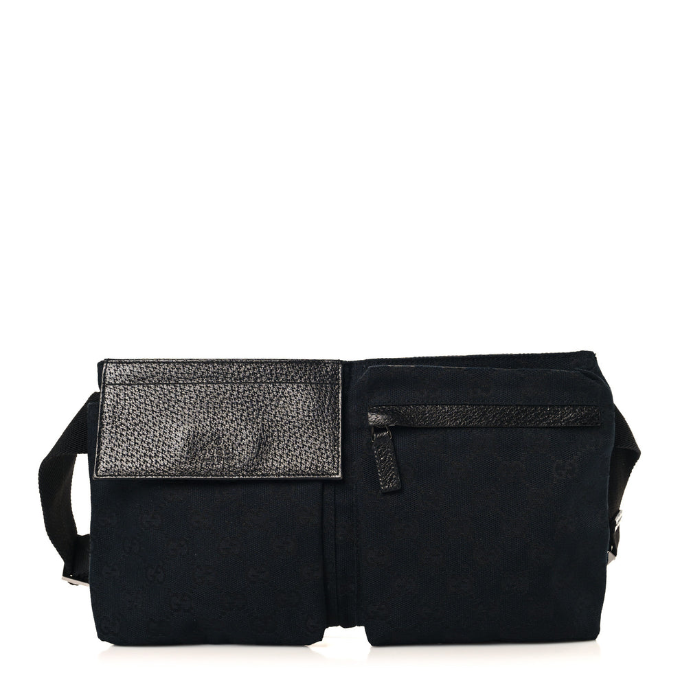 Gucci GG Monogram Double Pocket Belt Bag Black 1889286 – FASHIONPHILE