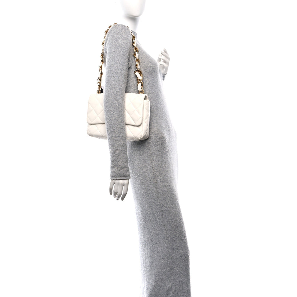 Chanel Lambskin Quilted Large CC Funky Town Flap White 1649135 ...