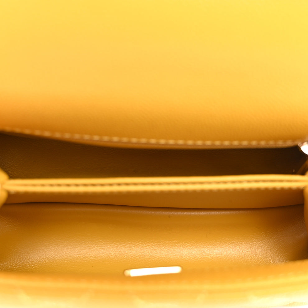 Chanel Caviar Quilted Extra Mini Coco Handle Flap Yellow 1788932 ...