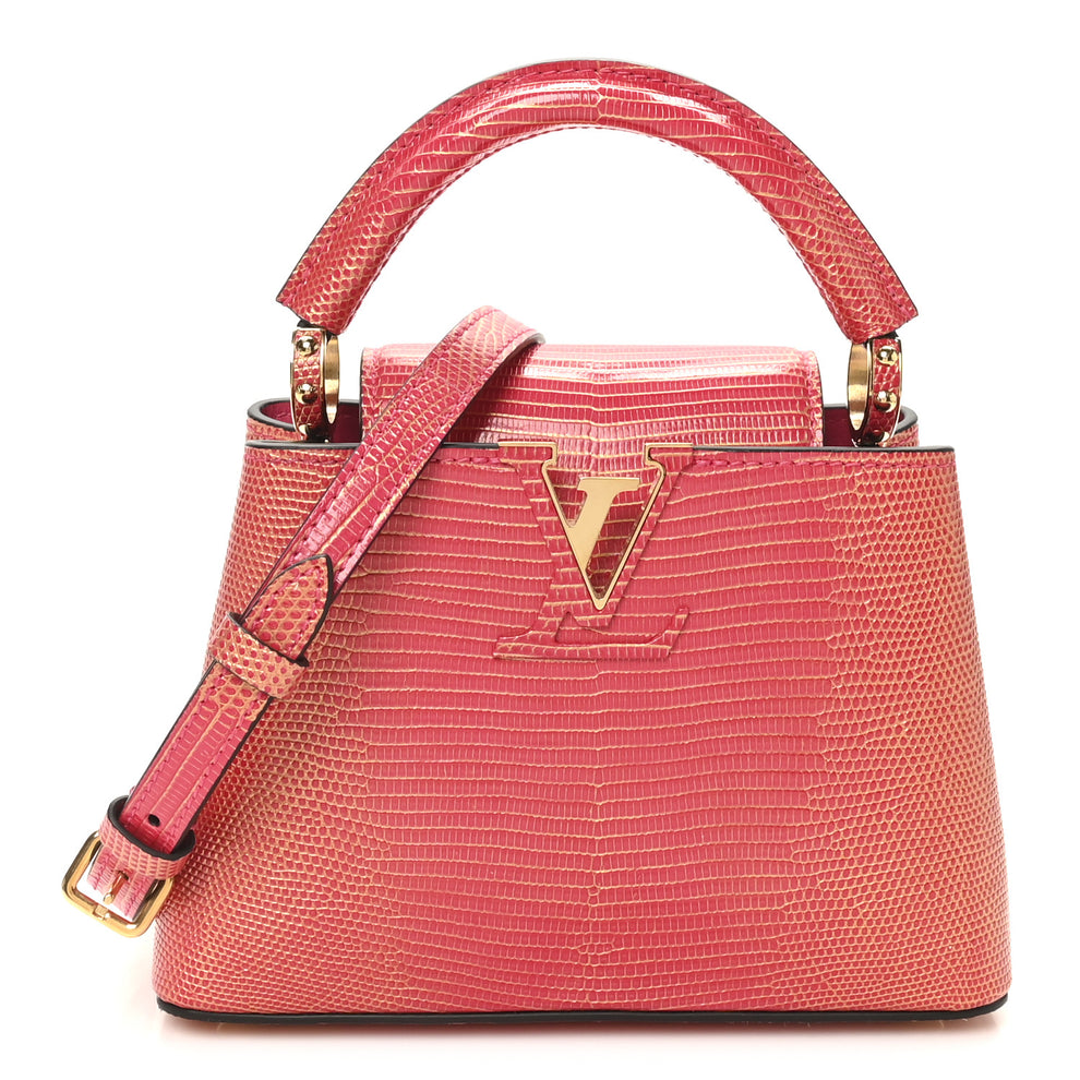 Louis Vuitton Metallic Lizard Capucines Mini Fuchsia Gold 1783086 ...