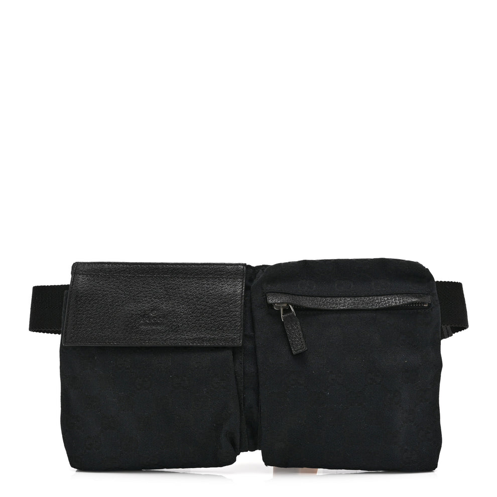Gucci GG Monogram Double Pocket Belt Bag Black 1874106 – FASHIONPHILE