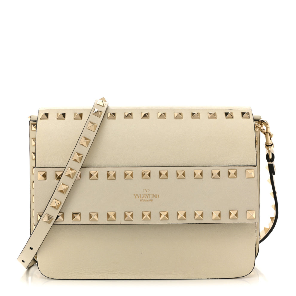 Valentino Garavani Vitello Small Rockstud Flap Crossbody Bag Light ...