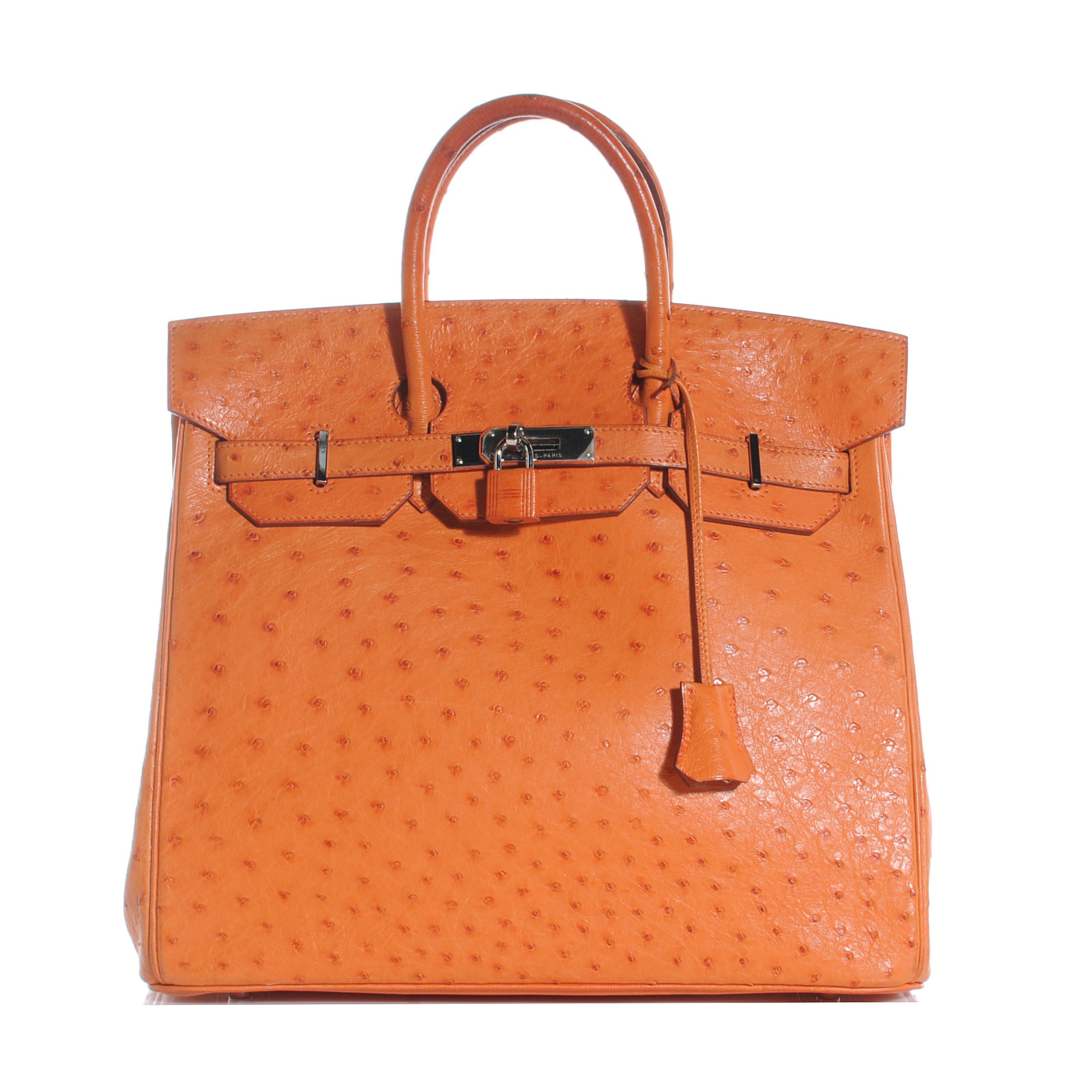 Hermes Ostrich HAC Birkin 32 Orange 56673 – FASHIONPHILE