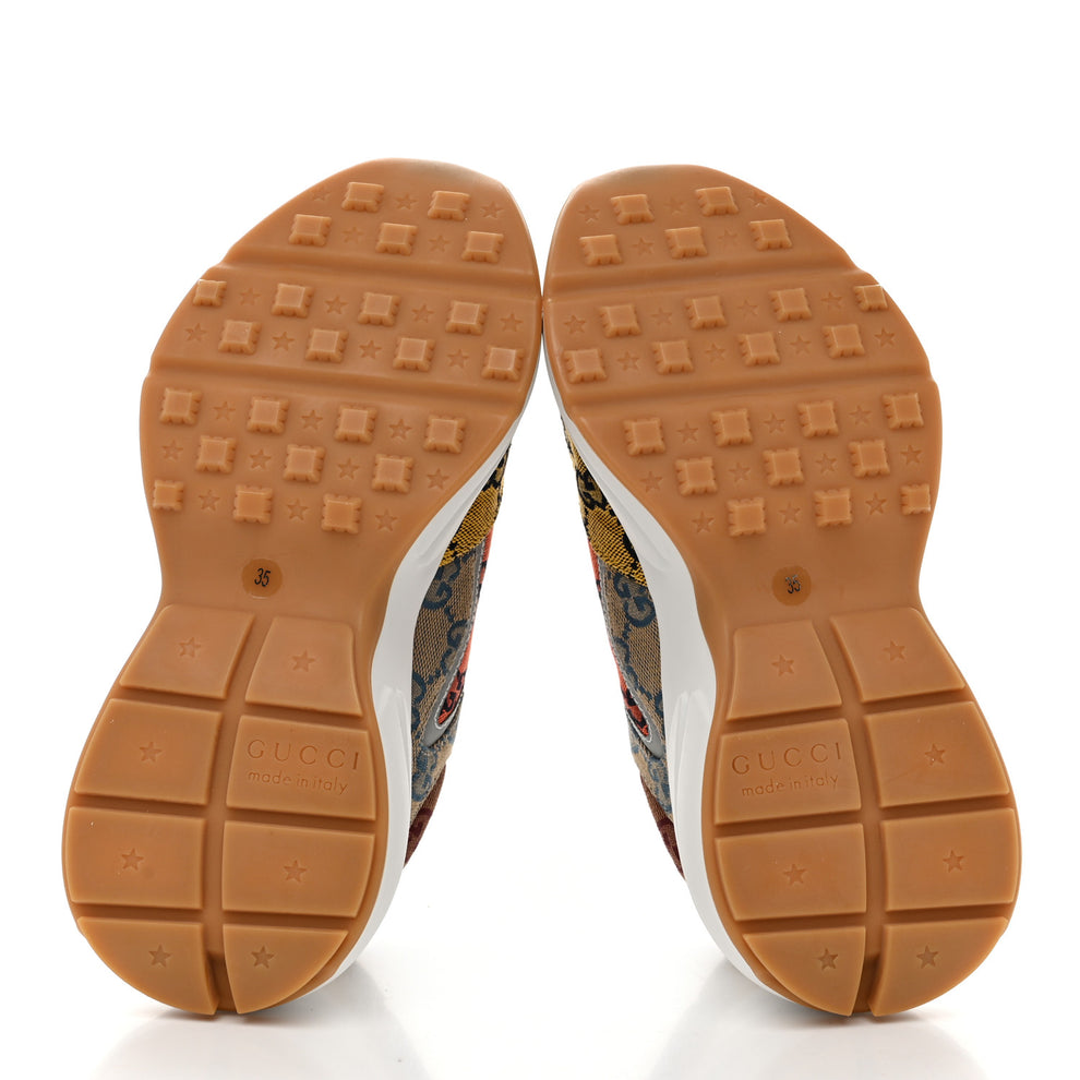 Gucci Monogram Multicolor Demetra Womens Rhyton Sneakers 35 Yellow Blue ...