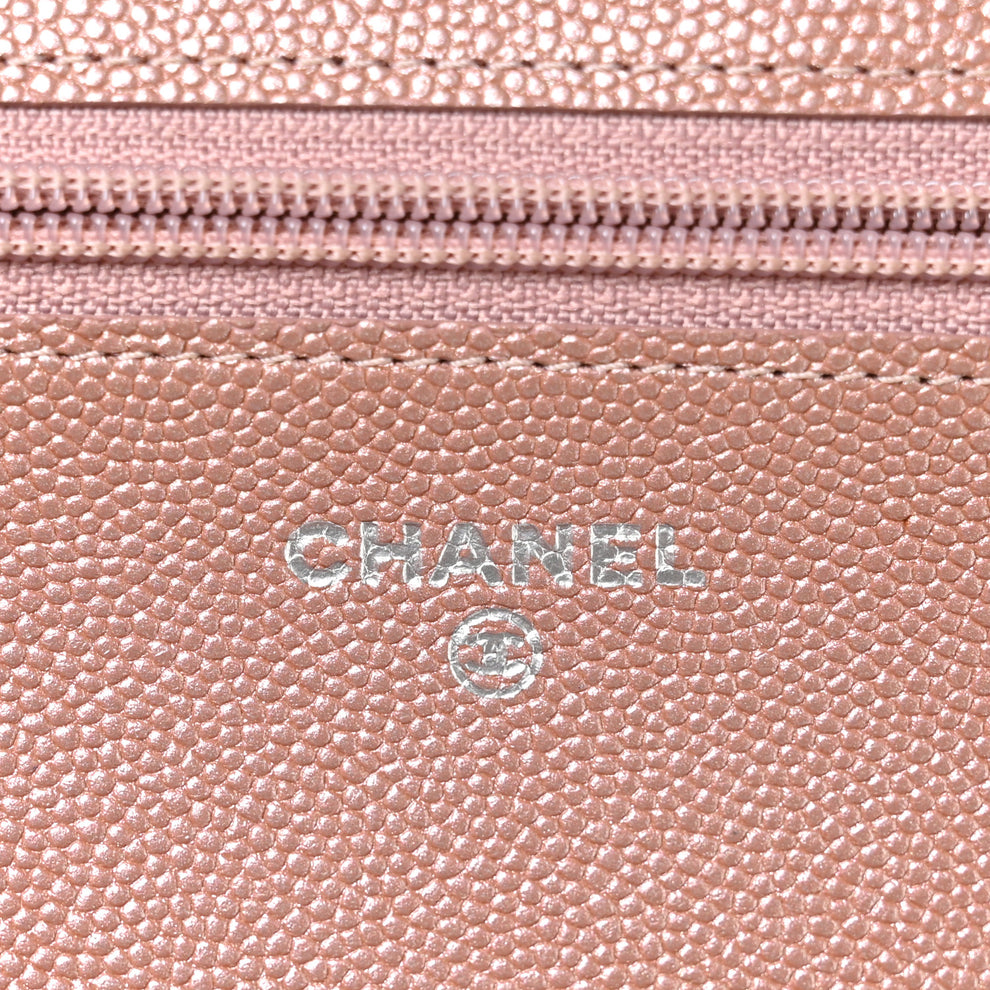 Chanel Metallic Caviar Chevron Quilted Vintage Mademoiselle Wallet On ...