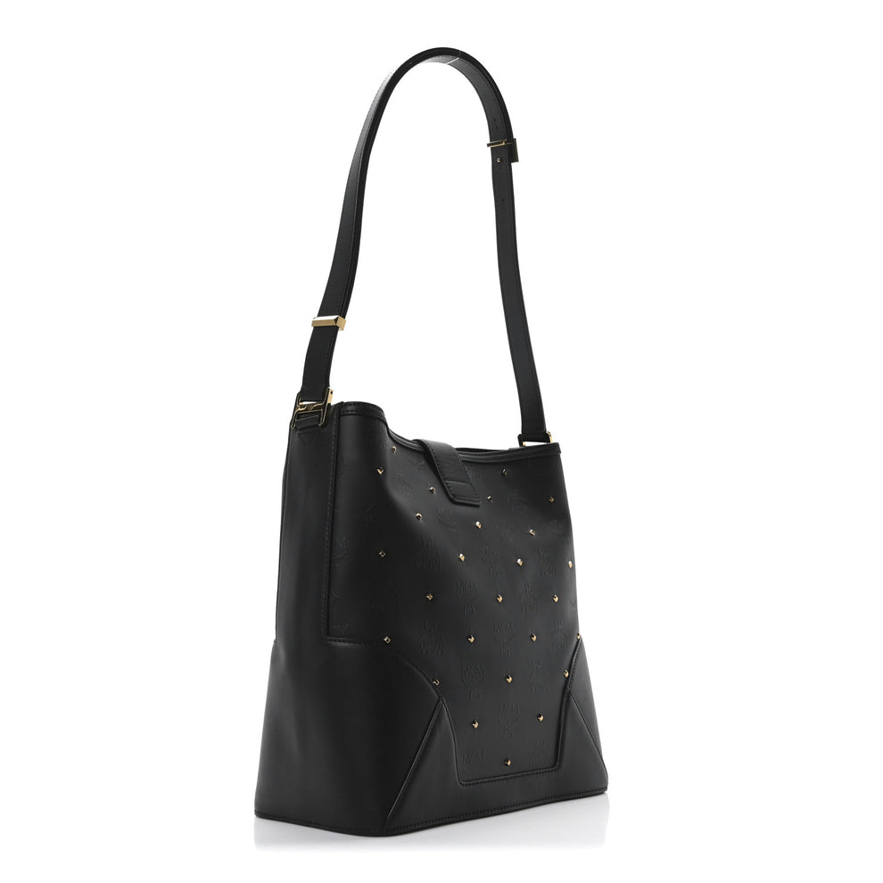MCM Coated Canvas Claudia Studs Crossbody Bag Black 1757382 – FASHIONPHILE