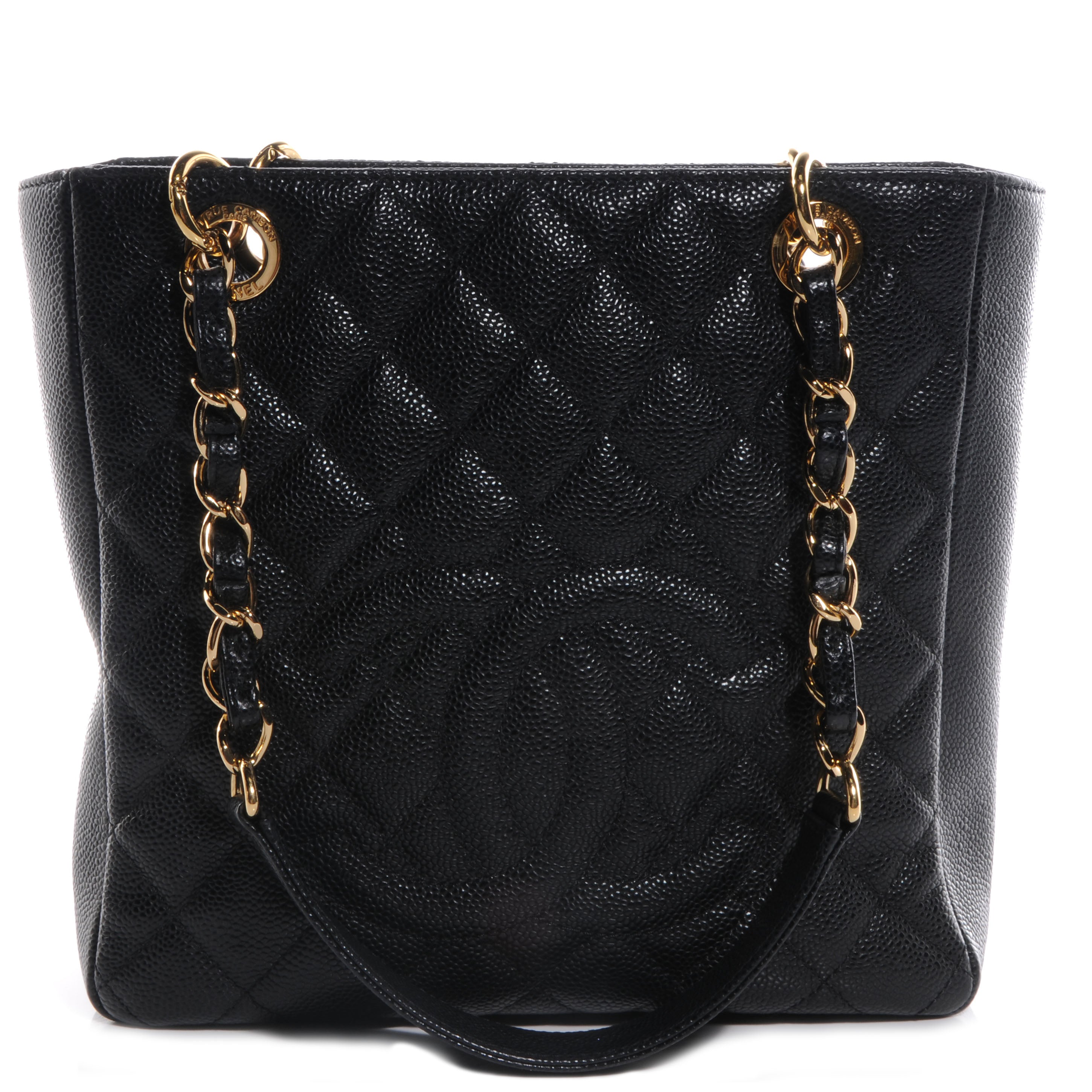 Chanel Caviar Petit Shopping Tote PST Black 62490 – FASHIONPHILE