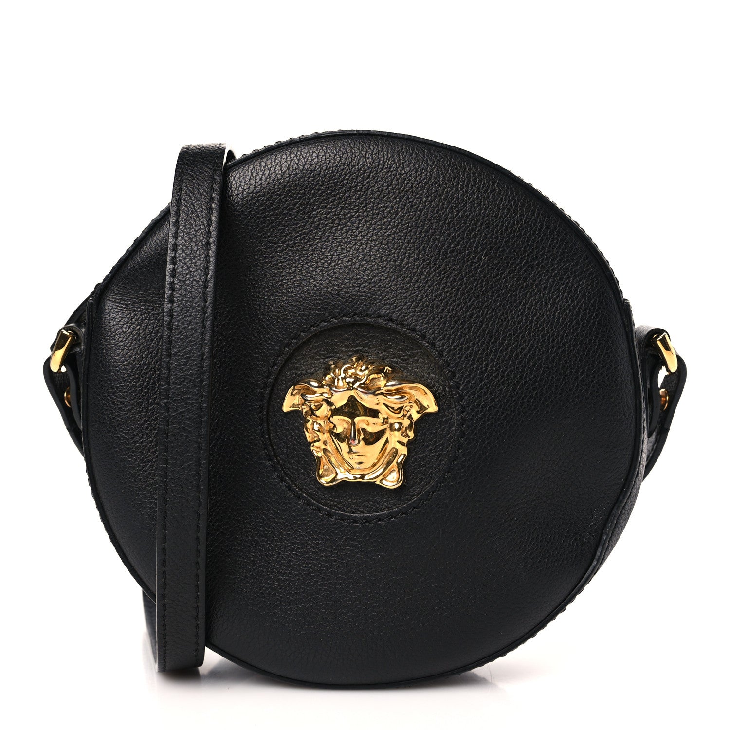 Versace Calfskin La Medusa Round Camera Bag Black 1269622 – FASHIONPHILE