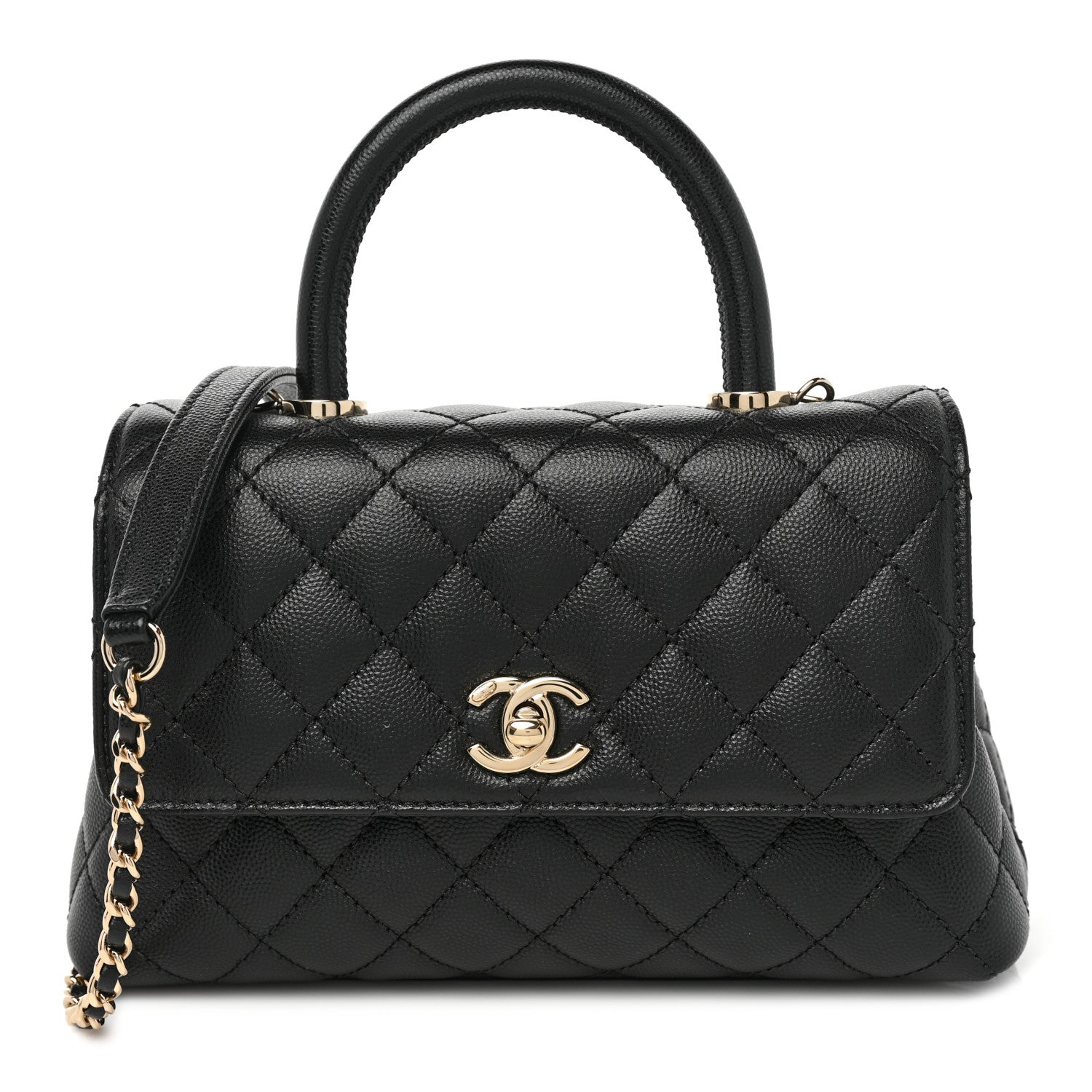 Chanel Caviar Quilted Mini Coco Handle Flap Black 1218750 – FASHIONPHILE