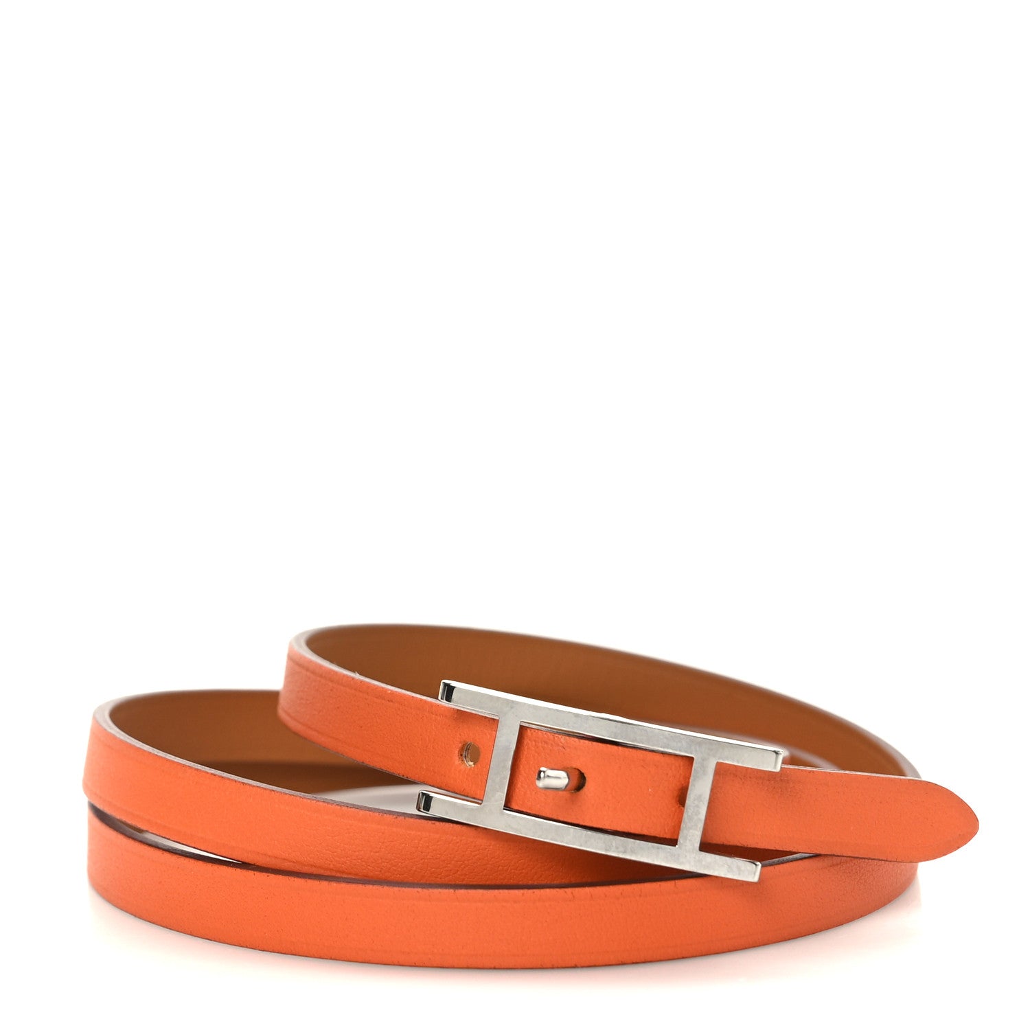 Hermes Swift Hapi 3 MM Triple Tour Bracelet T2 Orange 1218203 ...