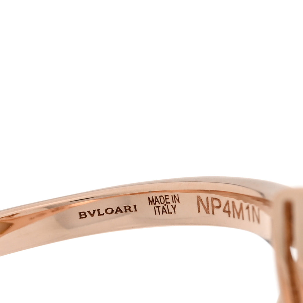 Bulgari 18K Rose Gold Diamond Mother of Pearl Divas' Dream Ring 49 5 ...