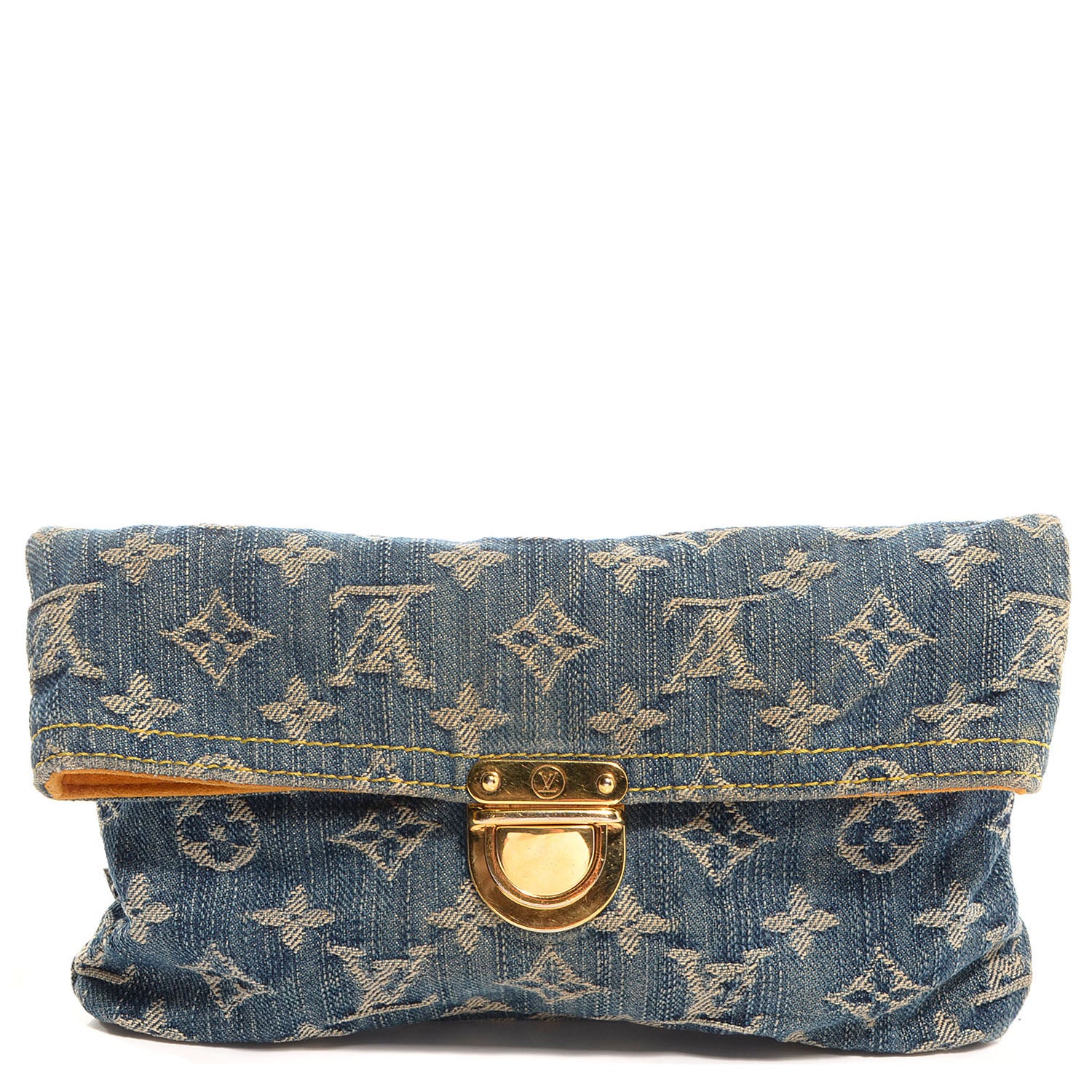 Louis Vuitton Monogram Denim Pochette Plat Clutch Blue 77466 – FASHIONPHILE