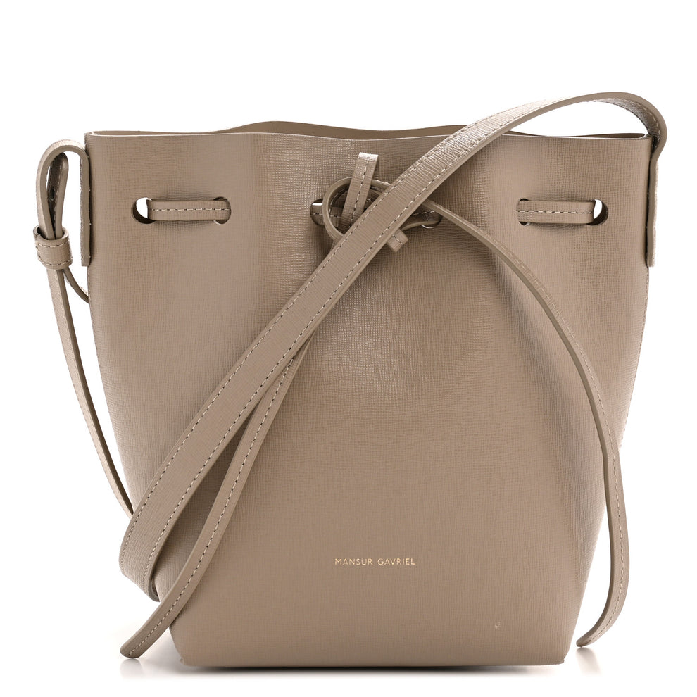 Mansur Gavriel Saffiano Mini Mini Bucket Bag Beige 1790985 – FASHIONPHILE
