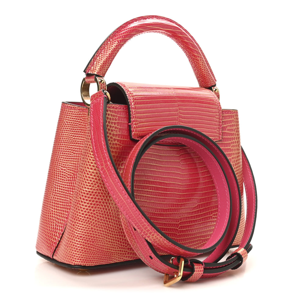 Louis Vuitton Metallic Lizard Capucines Mini Fuchsia Gold 1783086 ...