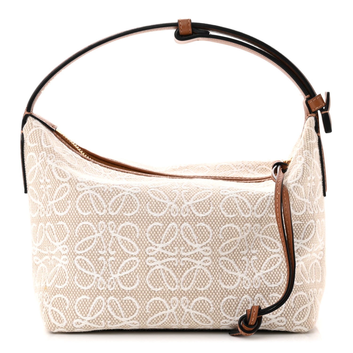 Loewe Jacquard Anagram Calfskin Small Cubi Bag Ecru Tan 1317819 ...