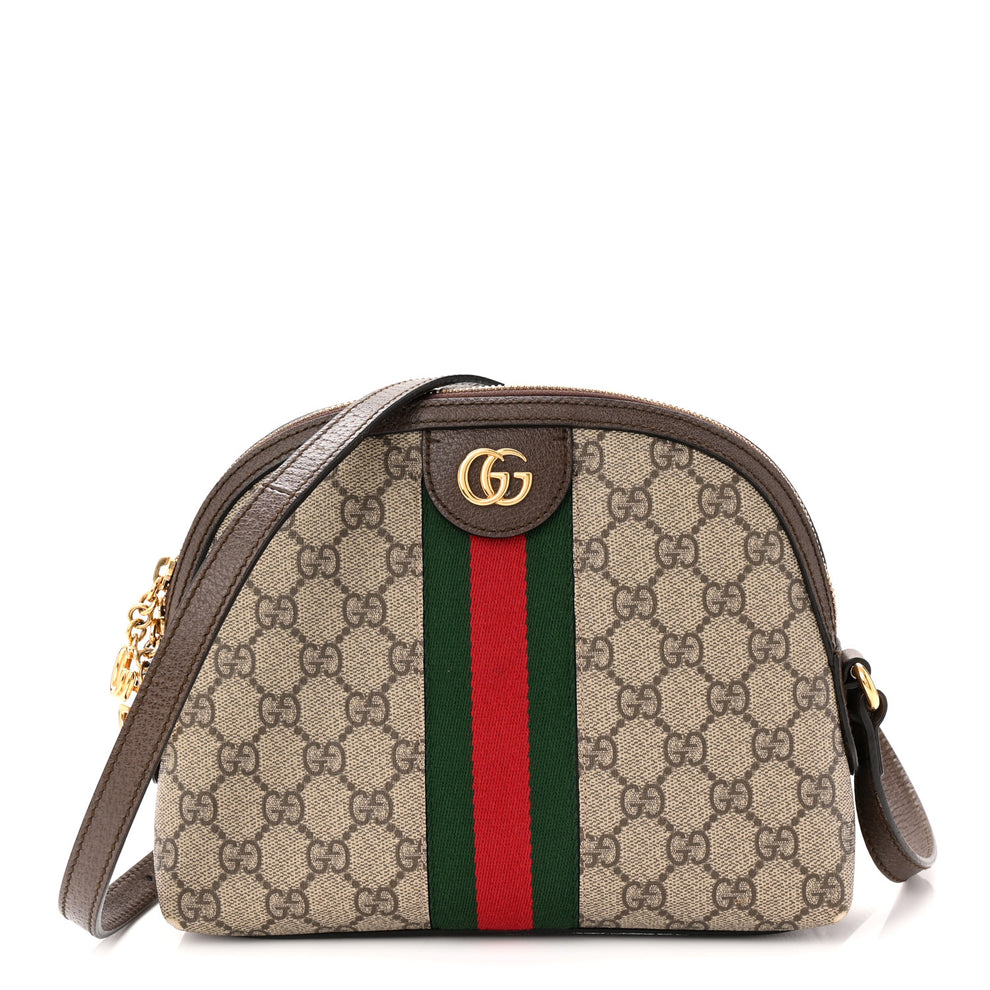 Gucci GG Supreme Monogram Textured Dollar Calfskin Web Small Ophidia ...