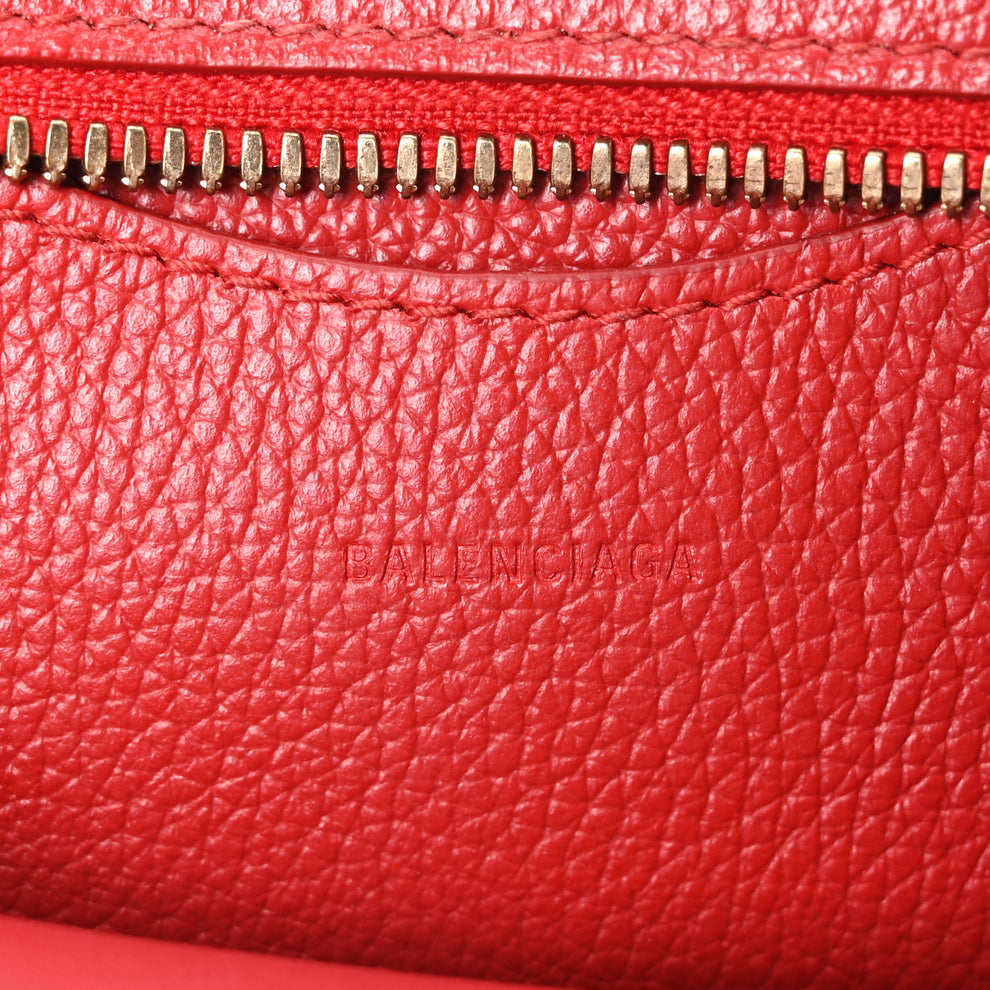 Balenciaga Grained Calfskin Neo Classic Brass Hardware Nano City Red ...
