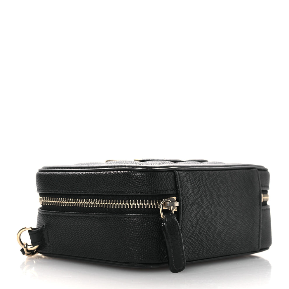Chanel Caviar Quilted CC Filigree Vanity Clutch With Chain Black ...