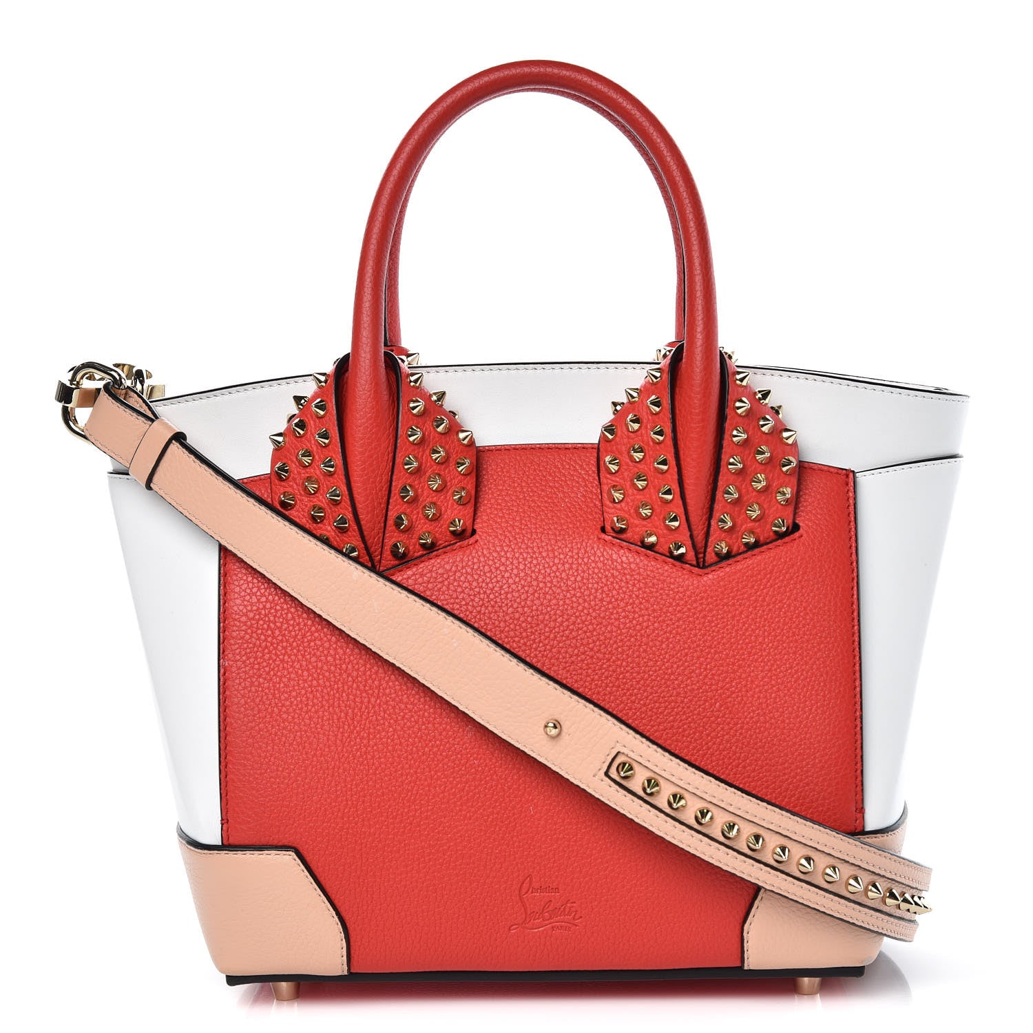 Christian Louboutin Calfskin Small Eloise Tote Fraise Poudre White ...