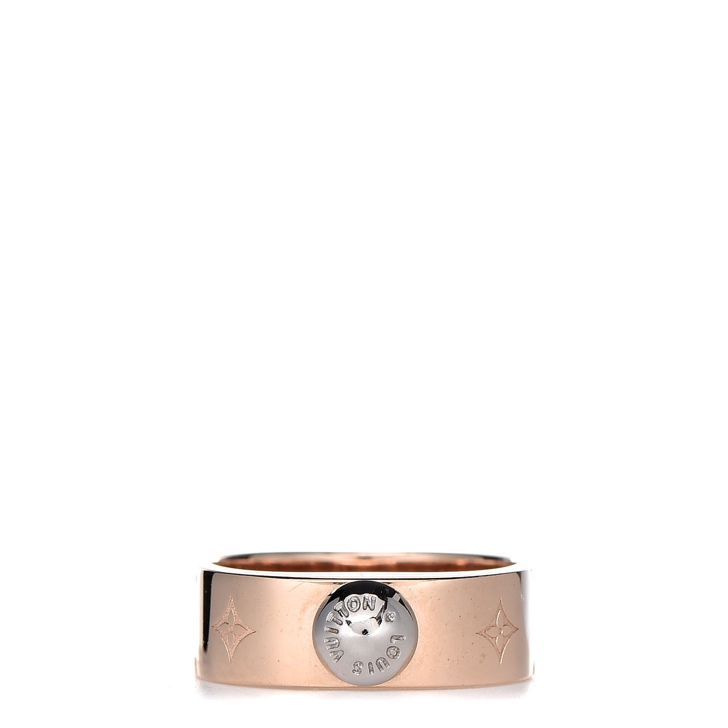 Louis Vuitton Brass Monogram Engraved Nanogram Ring S Pink Gold 426721 ...