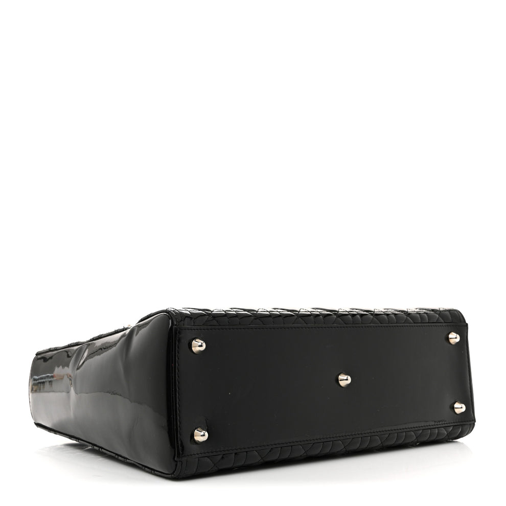 Christian Dior Patent Cannage Large Lady Dior Black 1776282 – FASHIONPHILE