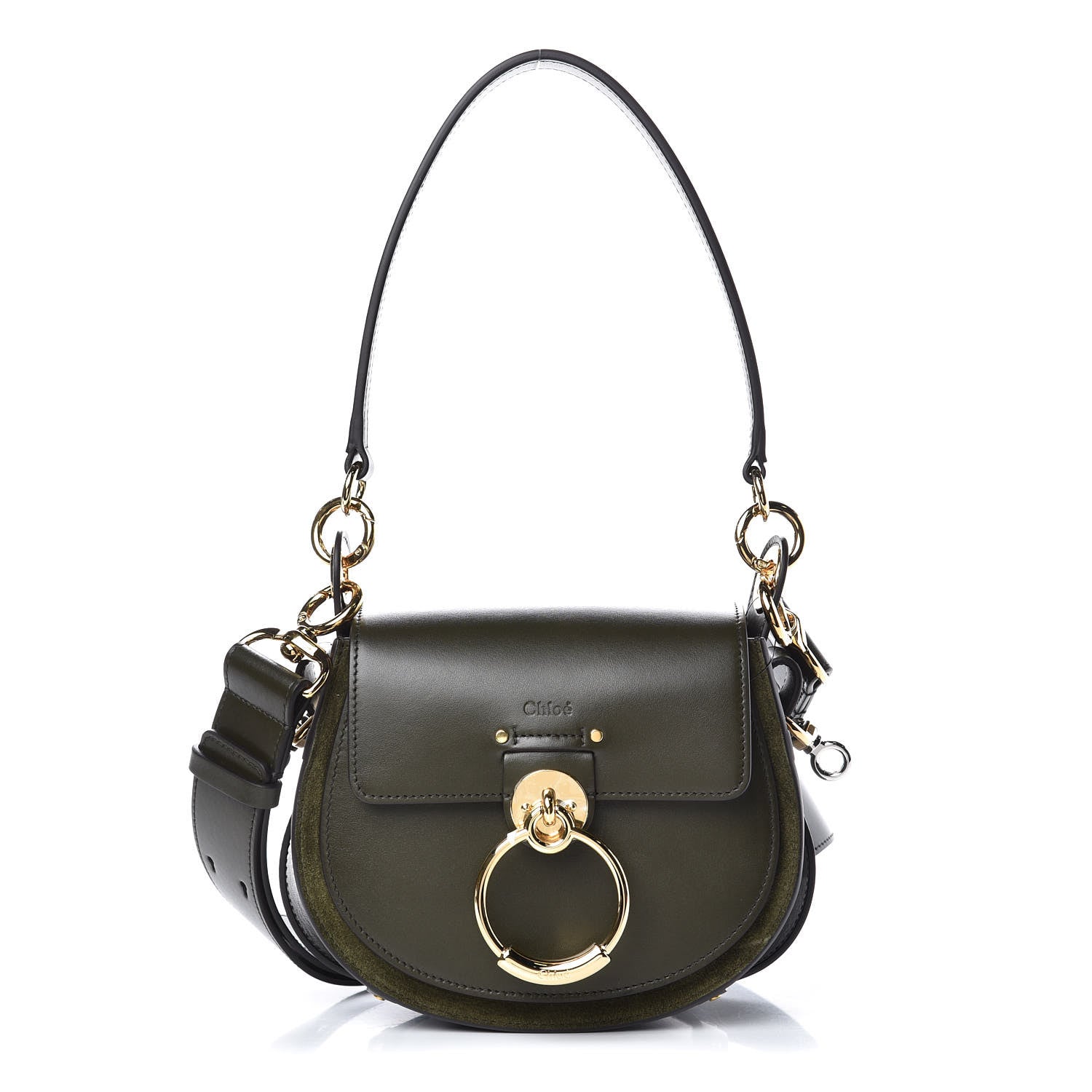 Chloe Calfskin Suede Small Tess Bag Deep Forest 385885 – FASHIONPHILE