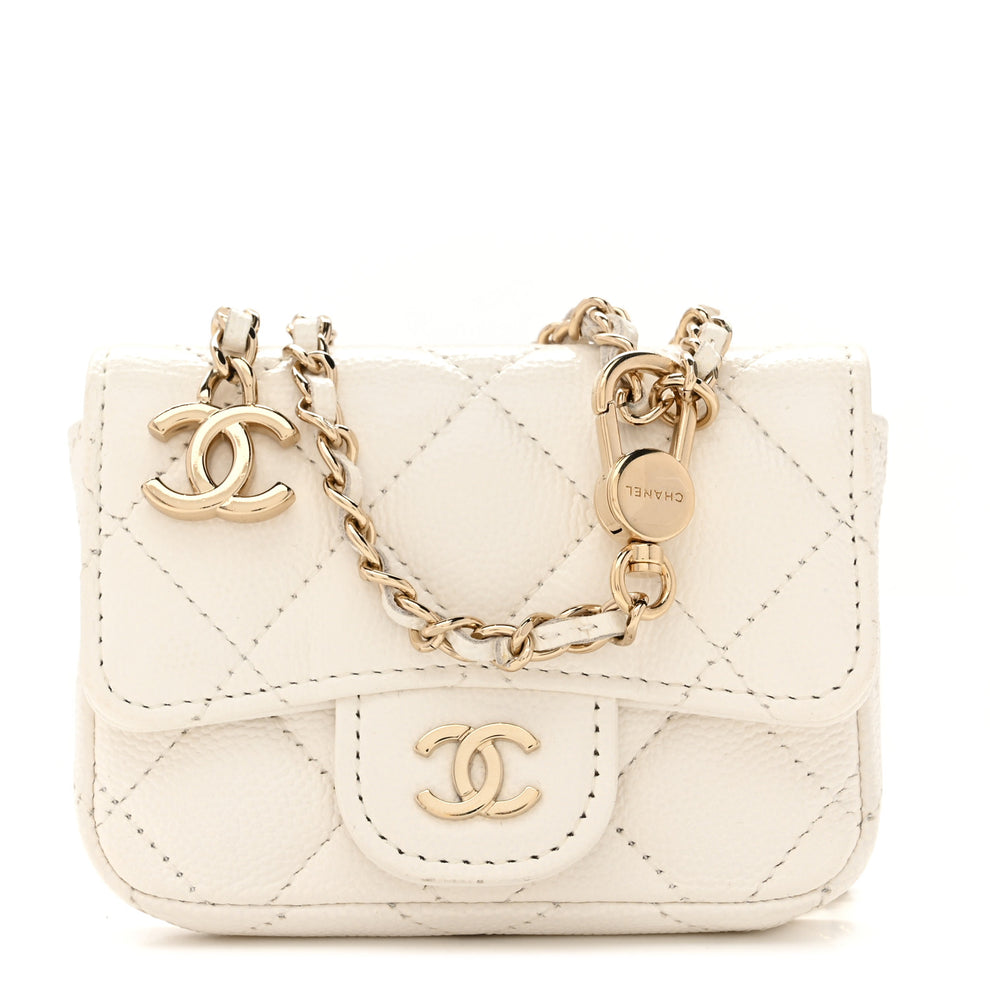 Chanel Caviar Quilted Belt Bag White 1792633 – FASHIONPHILE