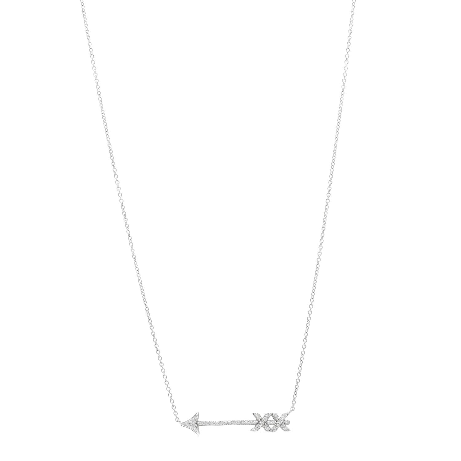 Tiffany 18K White Gold Diamond Paloma's Graffiti Arrow Pendant Necklace ...